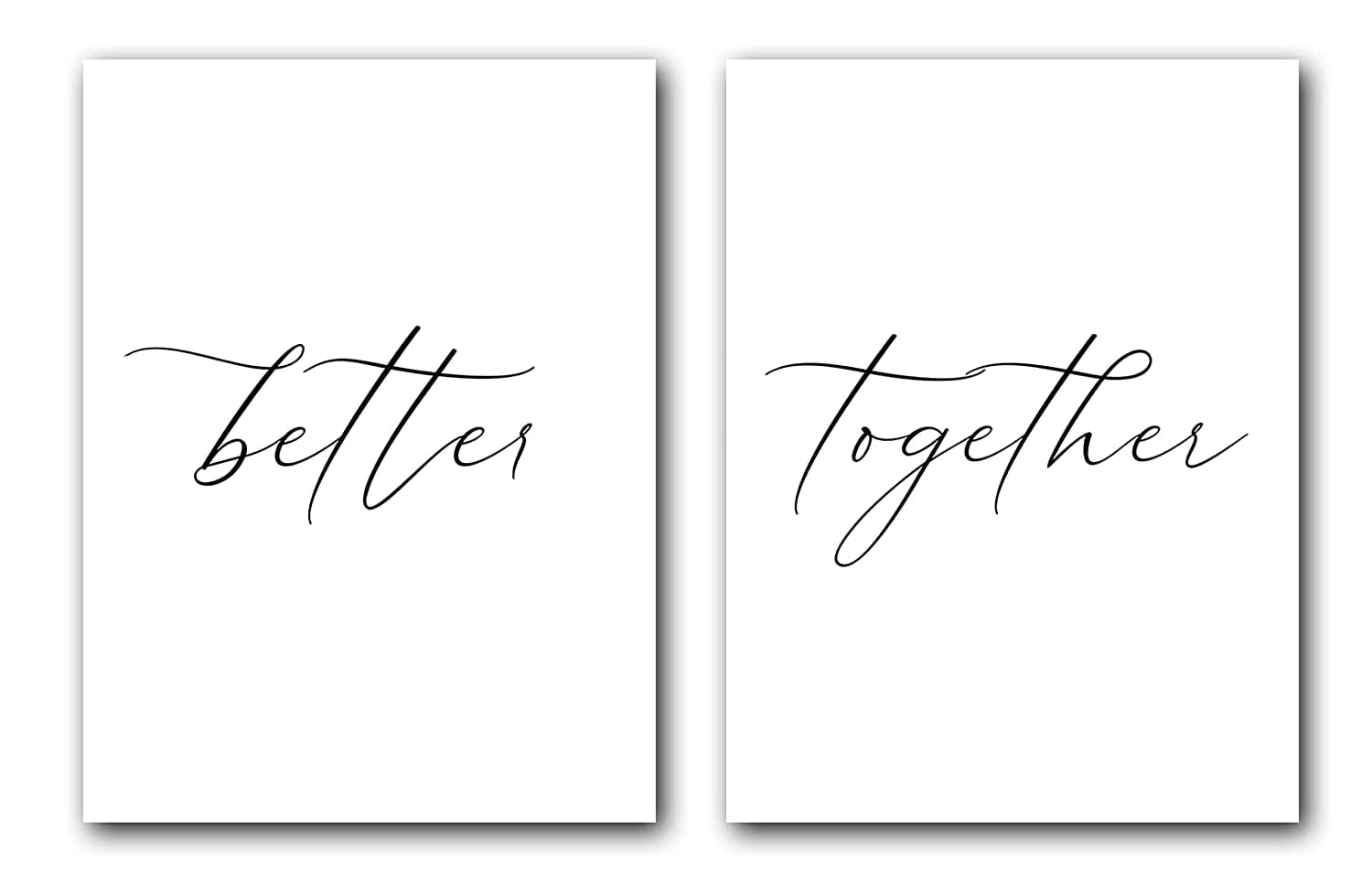 Better Together, Set of 2 Posters, Minimalist Art, Typography Art ...