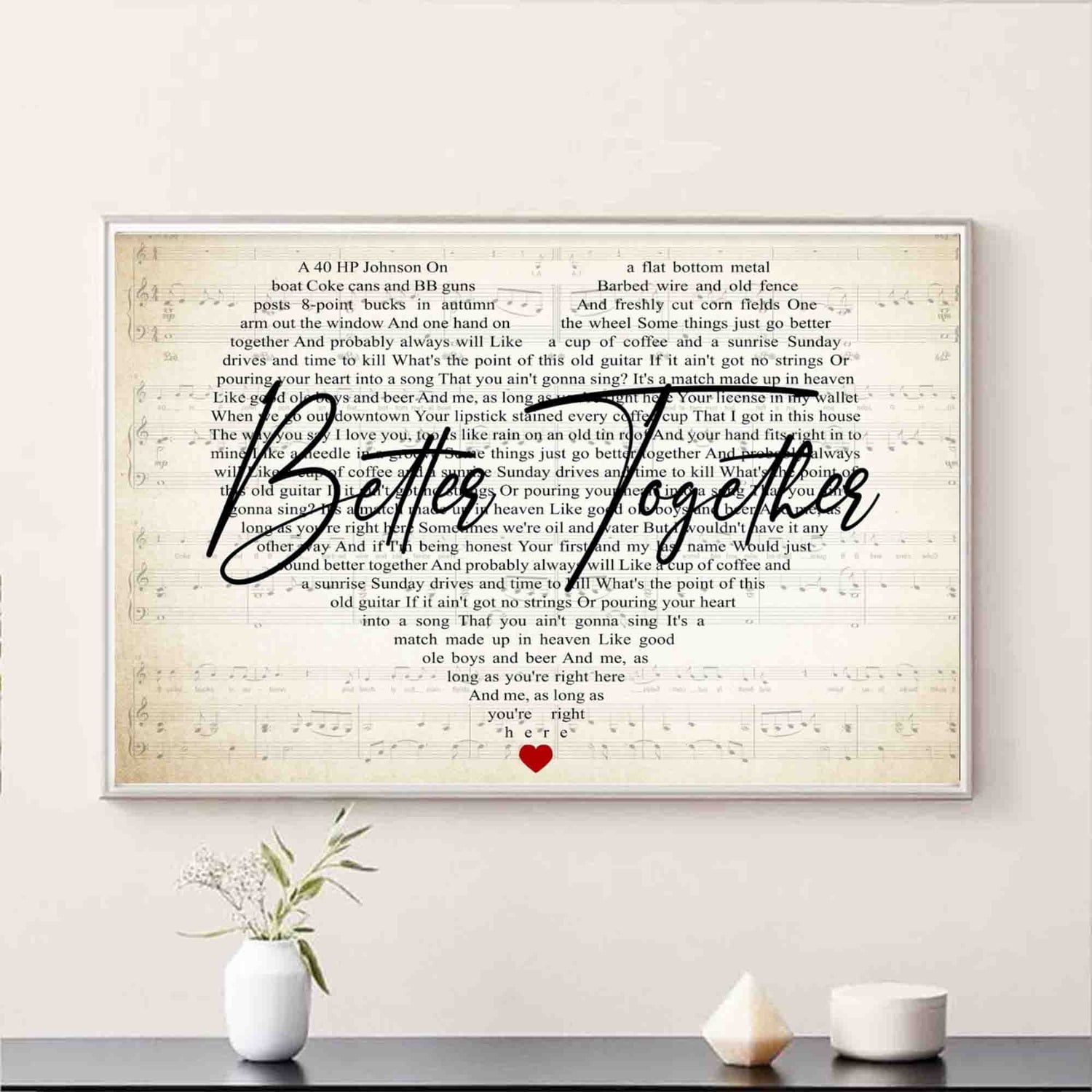 Better Together Song Lyrics Poster Without Frame Music Poster Luke ...