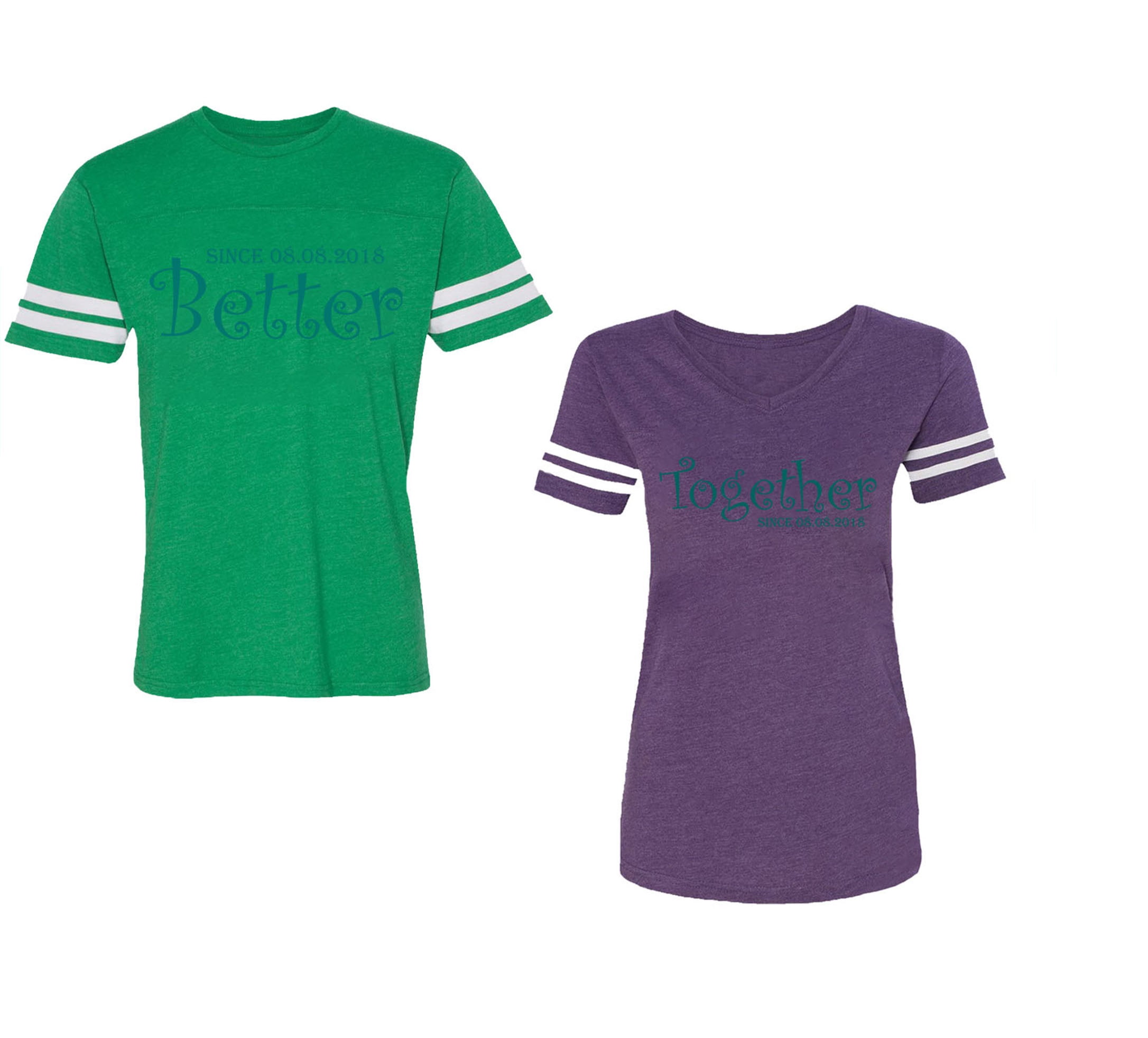 Better Together Unisex Couple Matching Cotton Jersey style T-Shirt ...