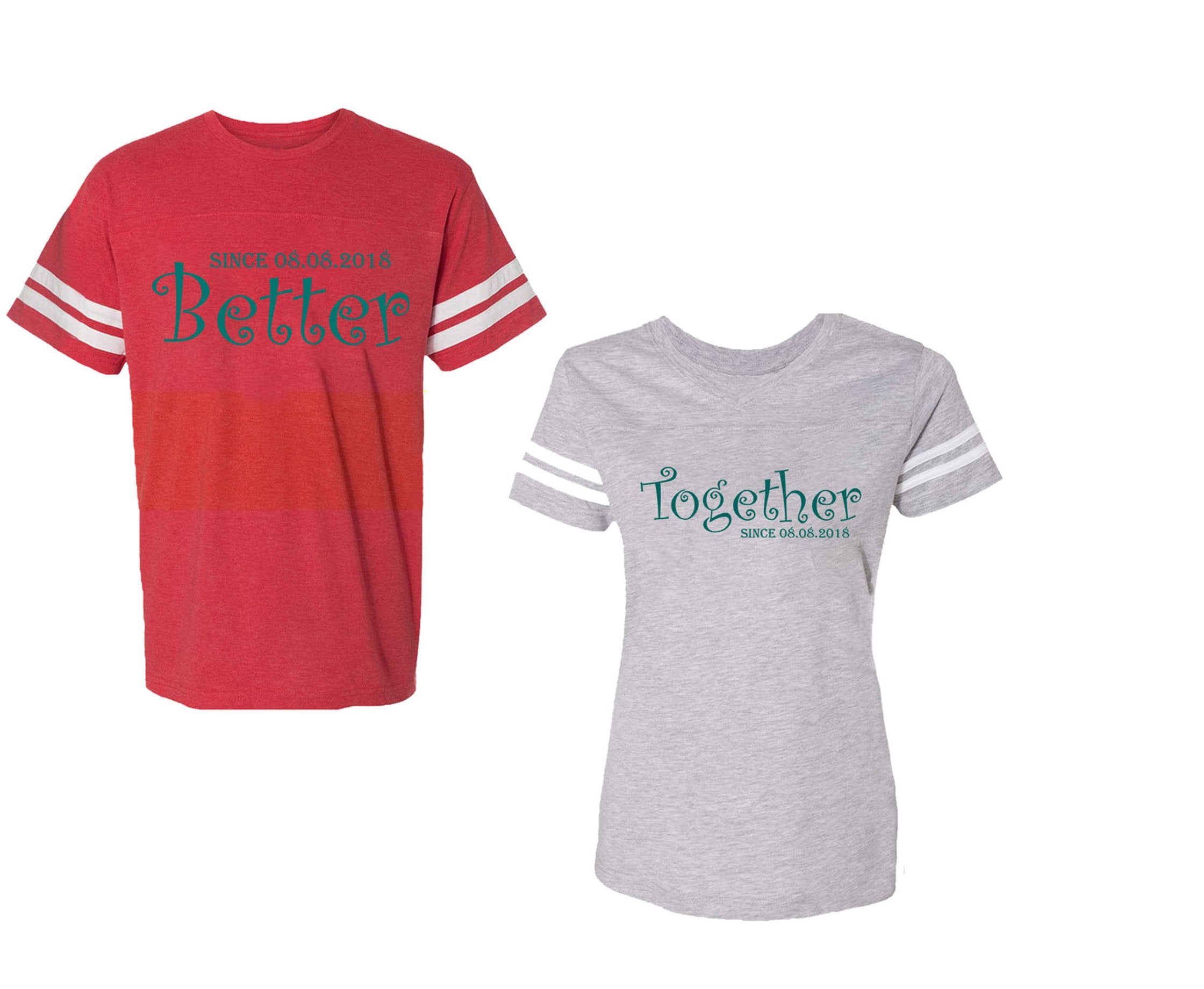 Better Together Unisex Couple Matching Cotton Jersey style T-Shirt ...
