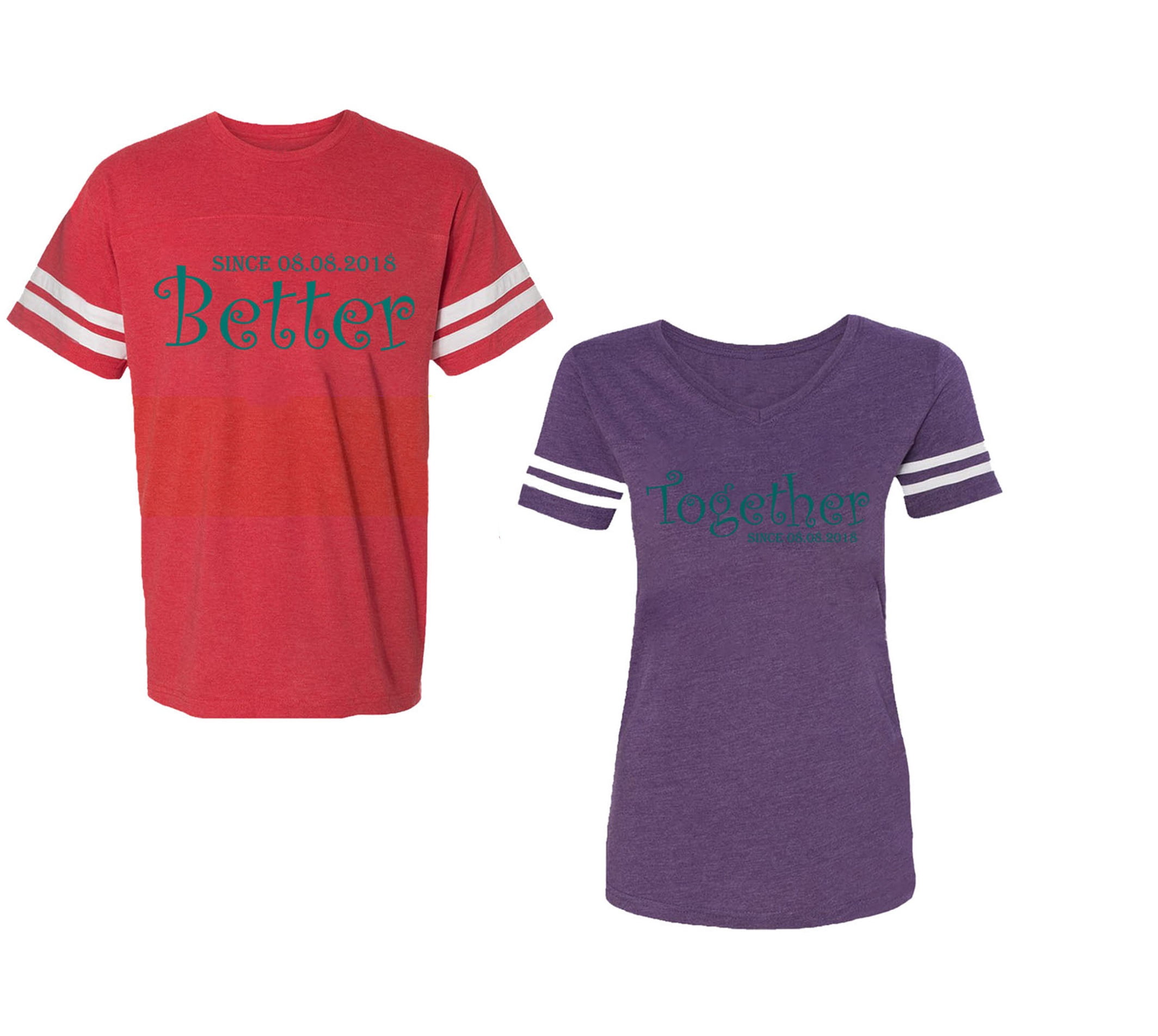 Better Together Unisex Couple Matching Cotton Jersey style T-Shirt ...