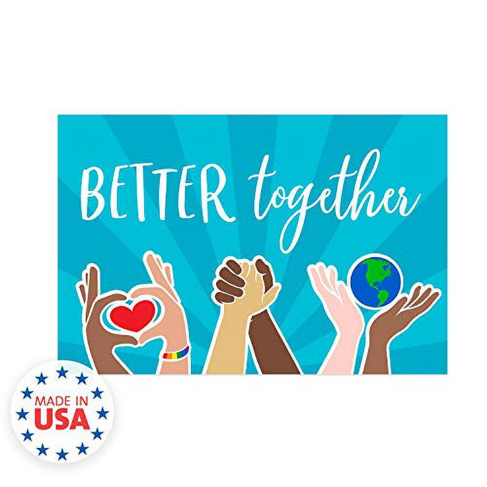 Better Together Unity Yard Sign / 12" x 18" Inspirational Love All ...
