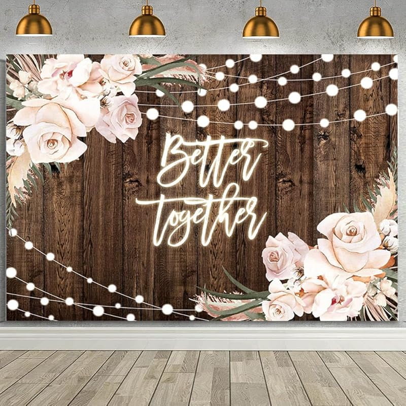 Better Together Wedding Backdrop Pink Floral Wedding Photography ...