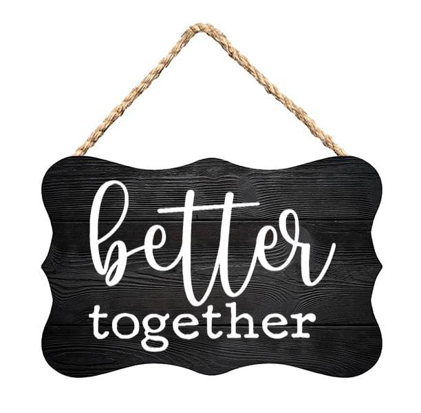 Better Together Wooden Hanging Decor Wall Plaque Room Home Kitchen ...