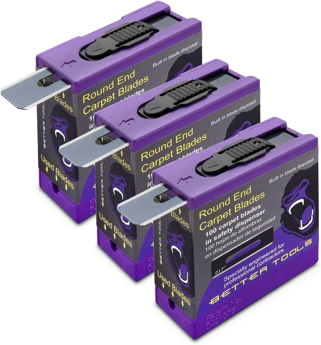 Better Tools 3G Extreme Round End Carpet Blade - 3 Packs - 100 blades ...