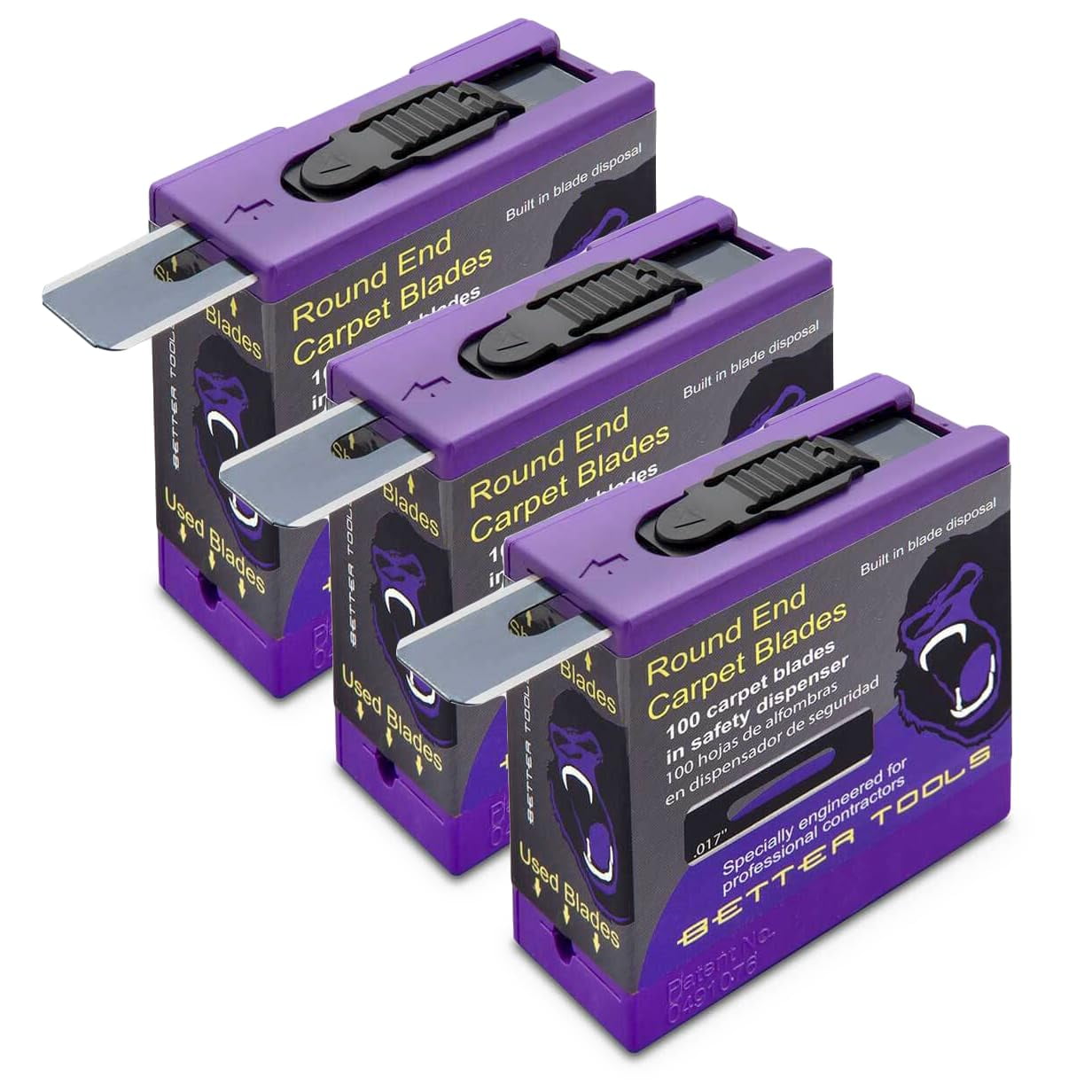 Better Tools 3G Extreme Round End Carpet Blade - 3 Packs - 100 blades ...