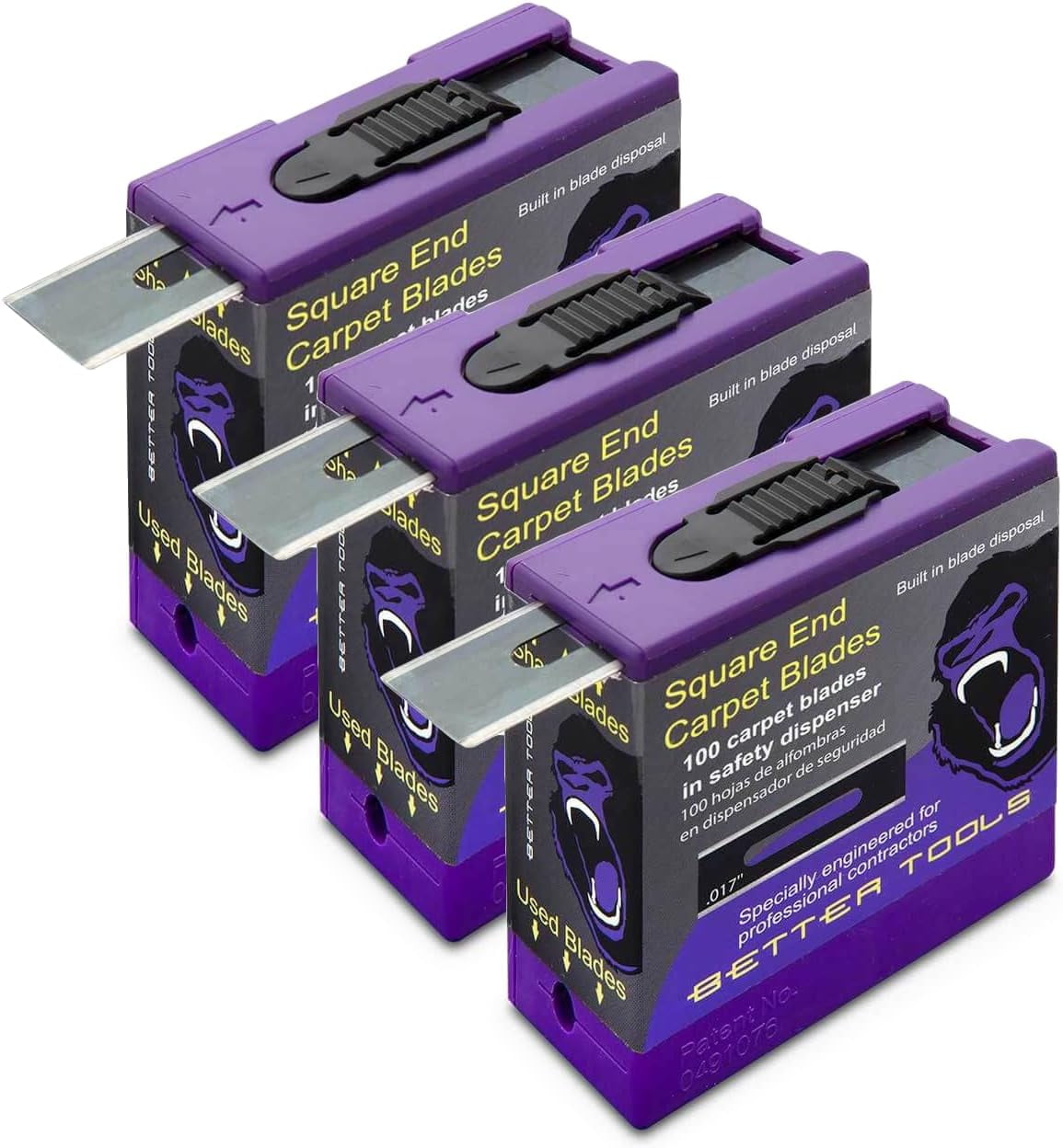 Better Tools 3G Extreme Square End Carpet Blade - 3 Pack - 100 blades ...