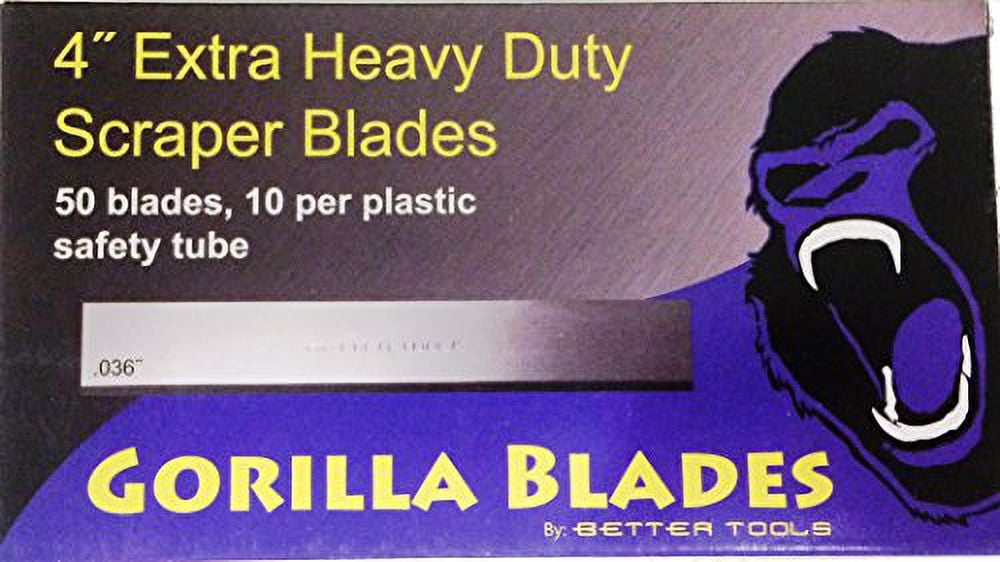 Better Tools 4" Extra Heavy Duty Scraper Blades - .036" thick - 50 ...