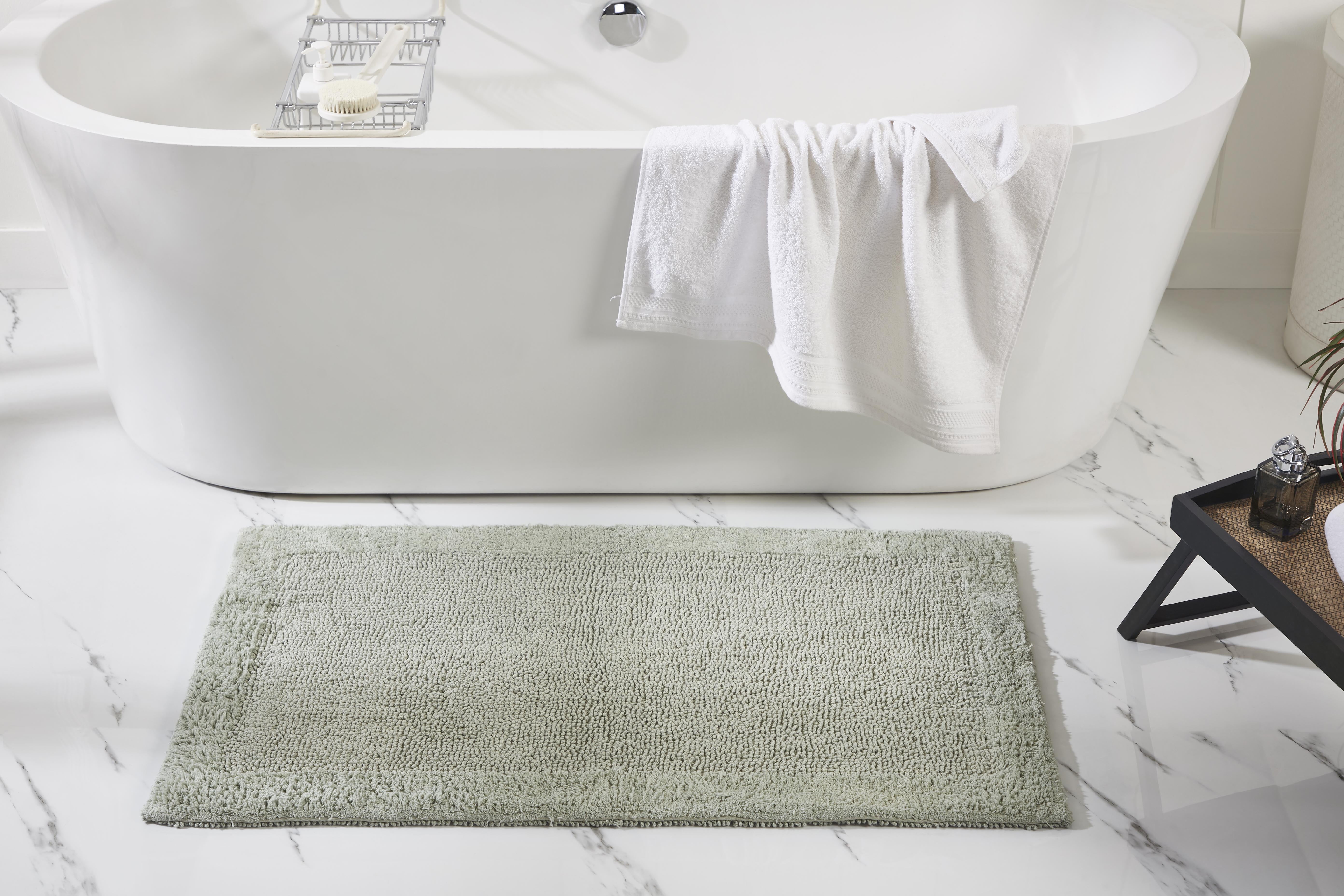 Better Trends 24" x 40" Dark Sage Cotton Bathroom Rug, Reversible ...