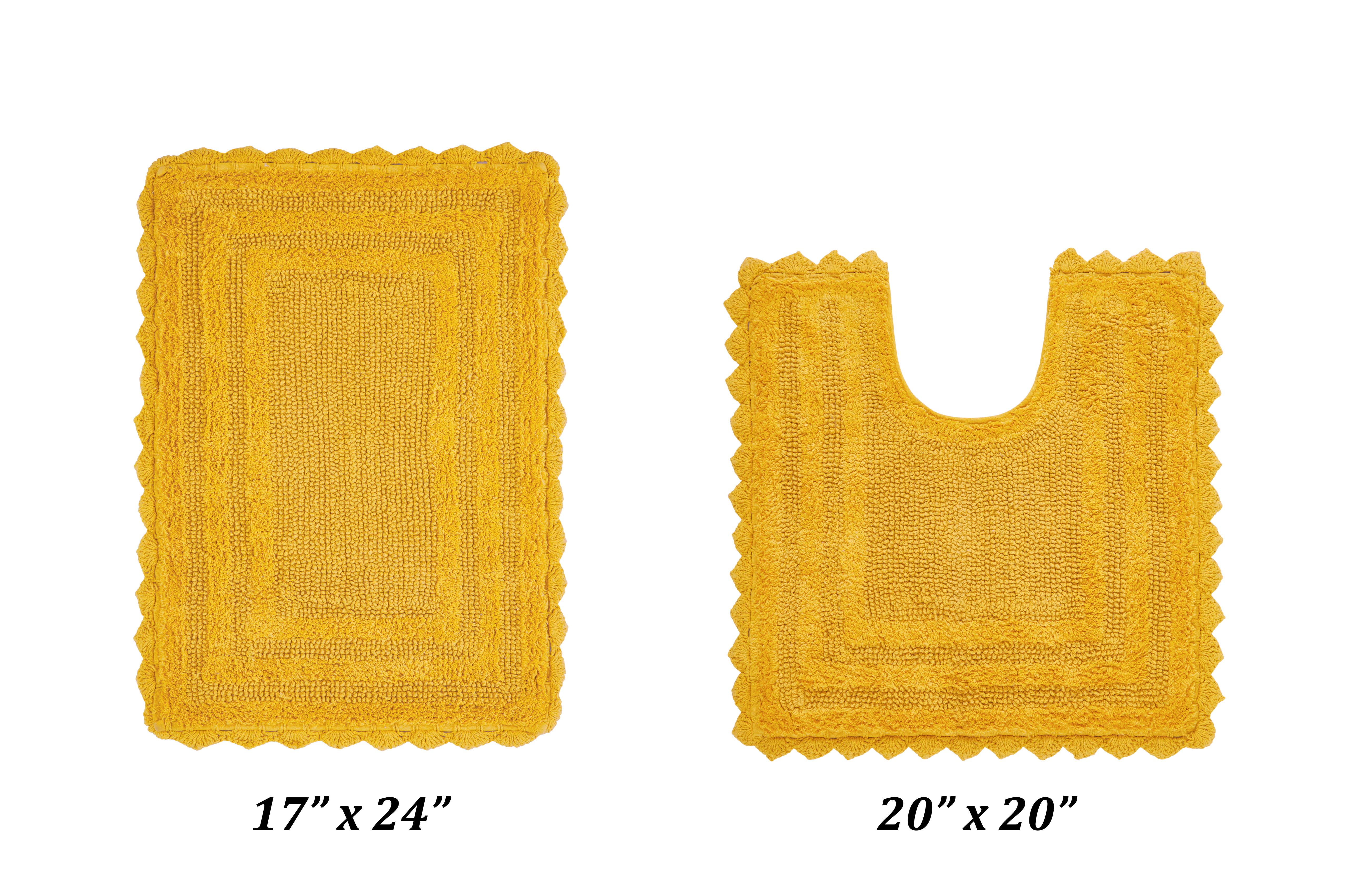 Better Trends 2 Piece Bathroom Rugs Set 100% Cotton, Soft Tufted Bath ...