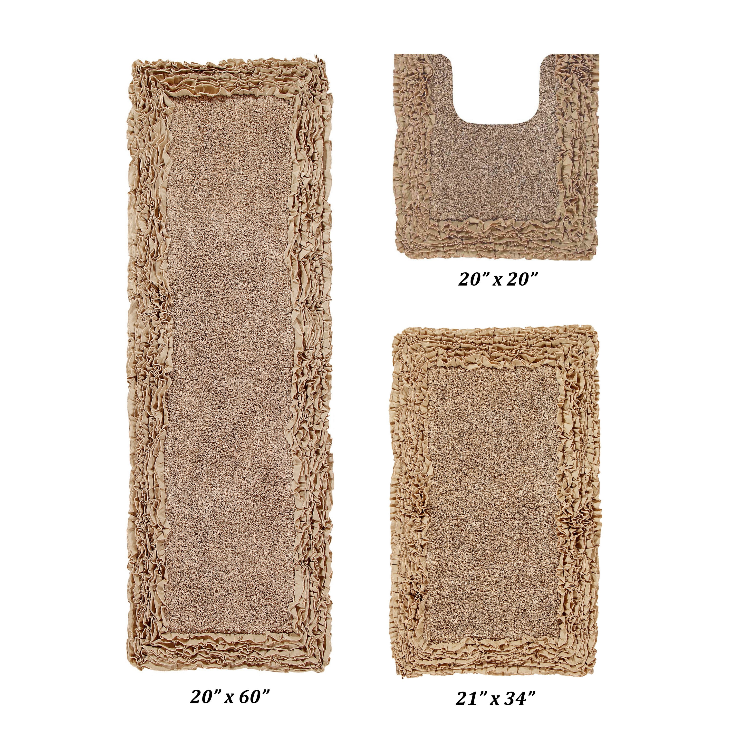 Better Trends 3 Piece Bathroom Rug Set 100% Cotton, Extra Soft, Water ...