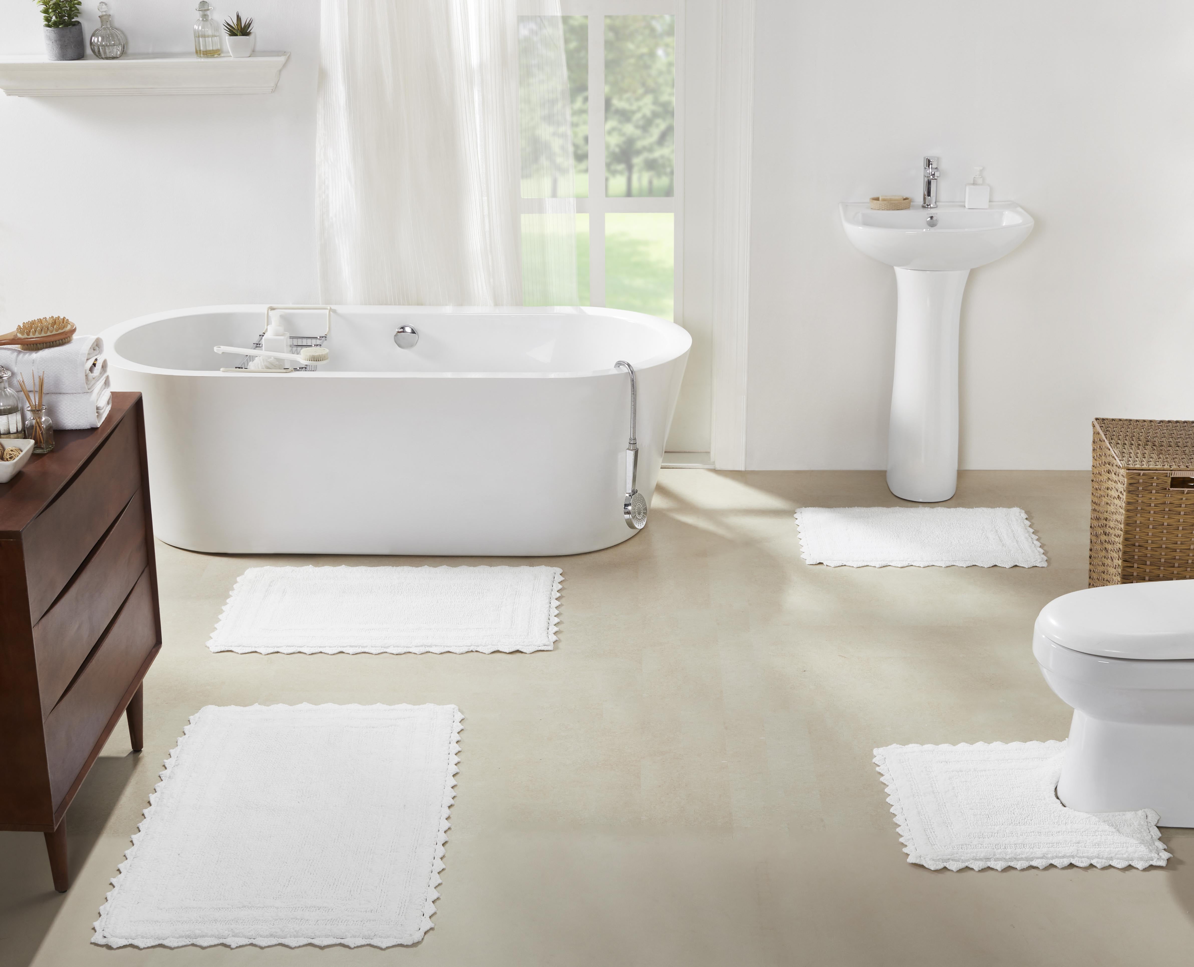 Better Trends 4 Piece Bathroom Rug Set 100% Cotton, Extra Soft Tufted ...