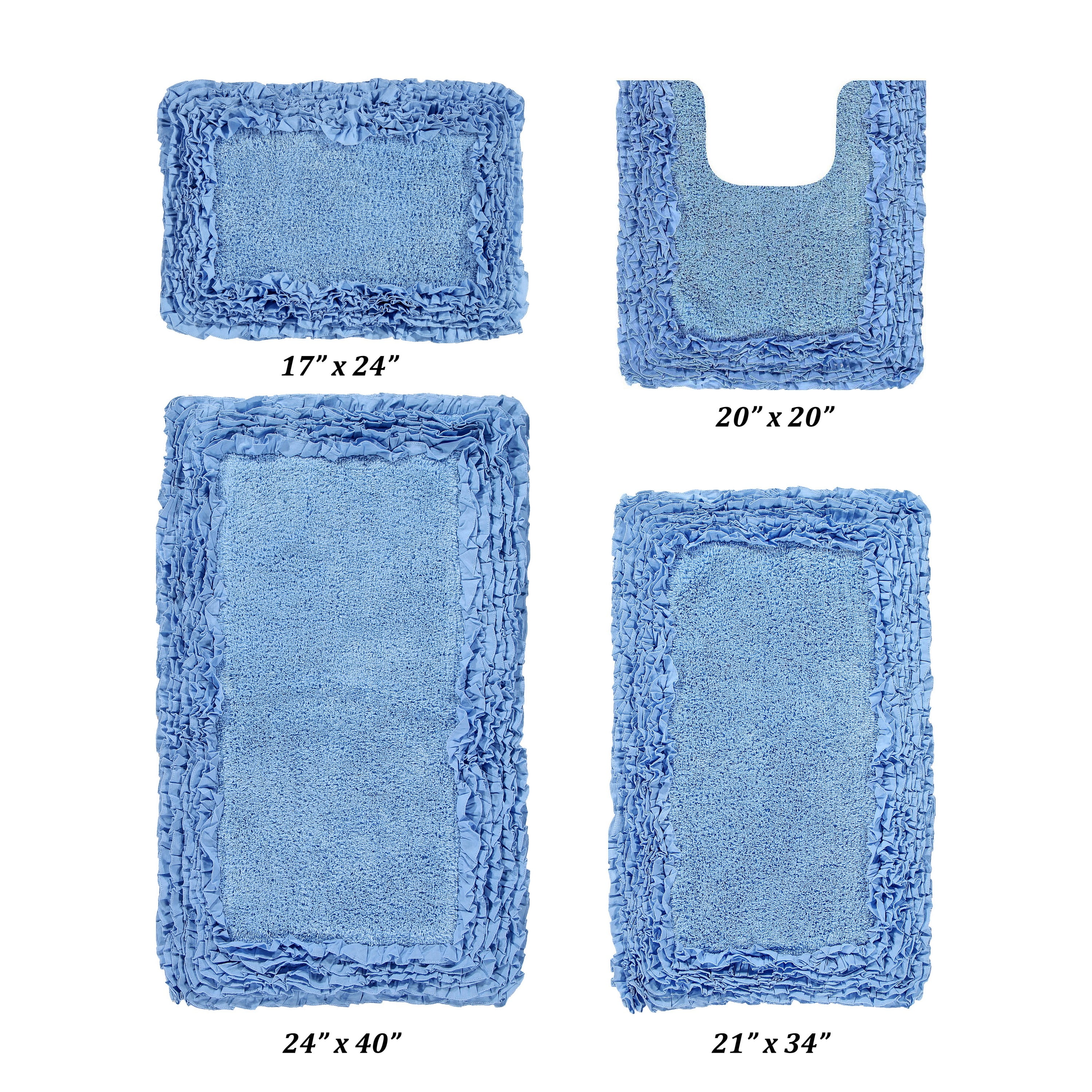 Better Trends 4 Piece Bathroom Rug Set 100% Cotton, Extra Soft, Water ...