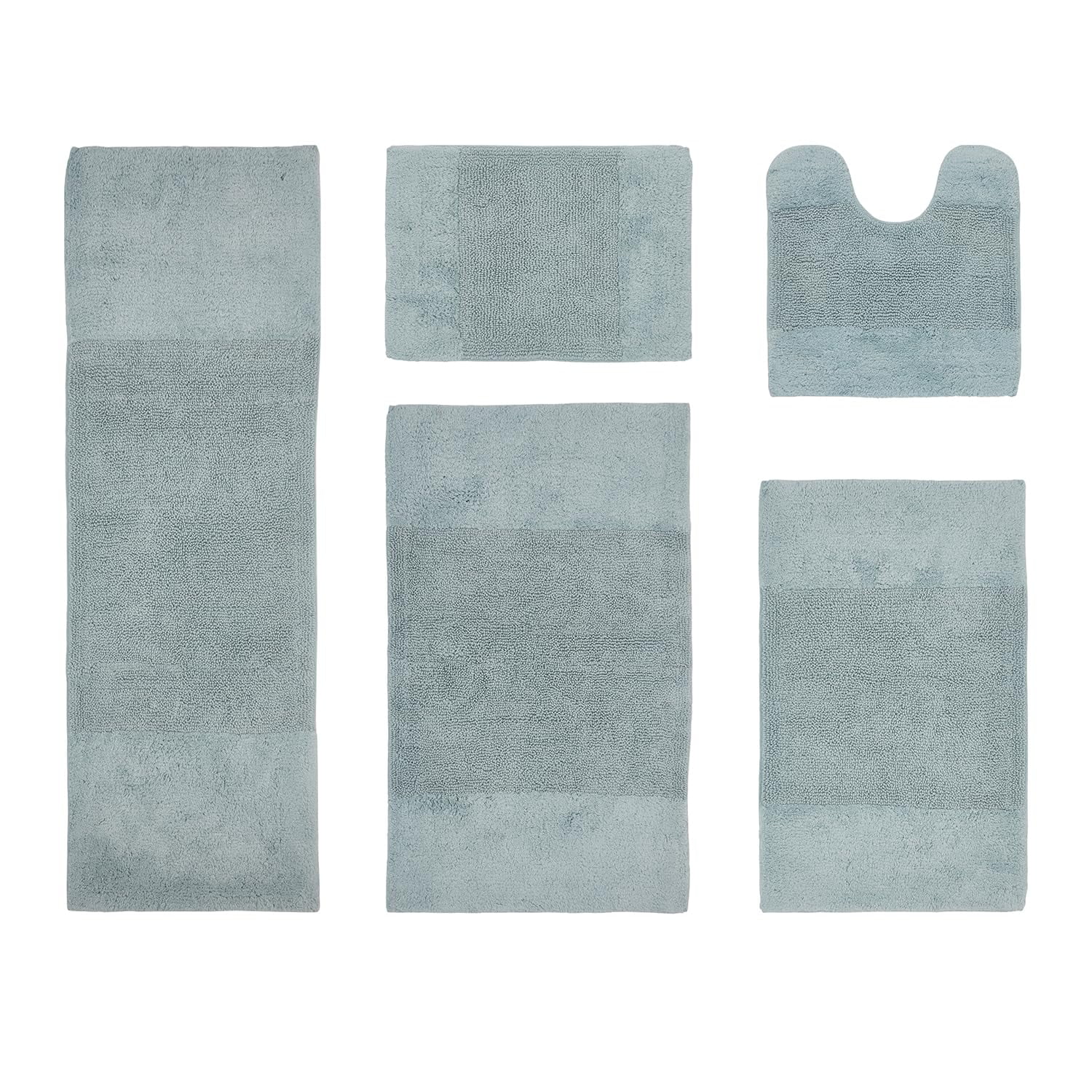 Better Trends 5 Piece Bathroom Rug Set, 100% Cotton, Extra Soft Tufted ...