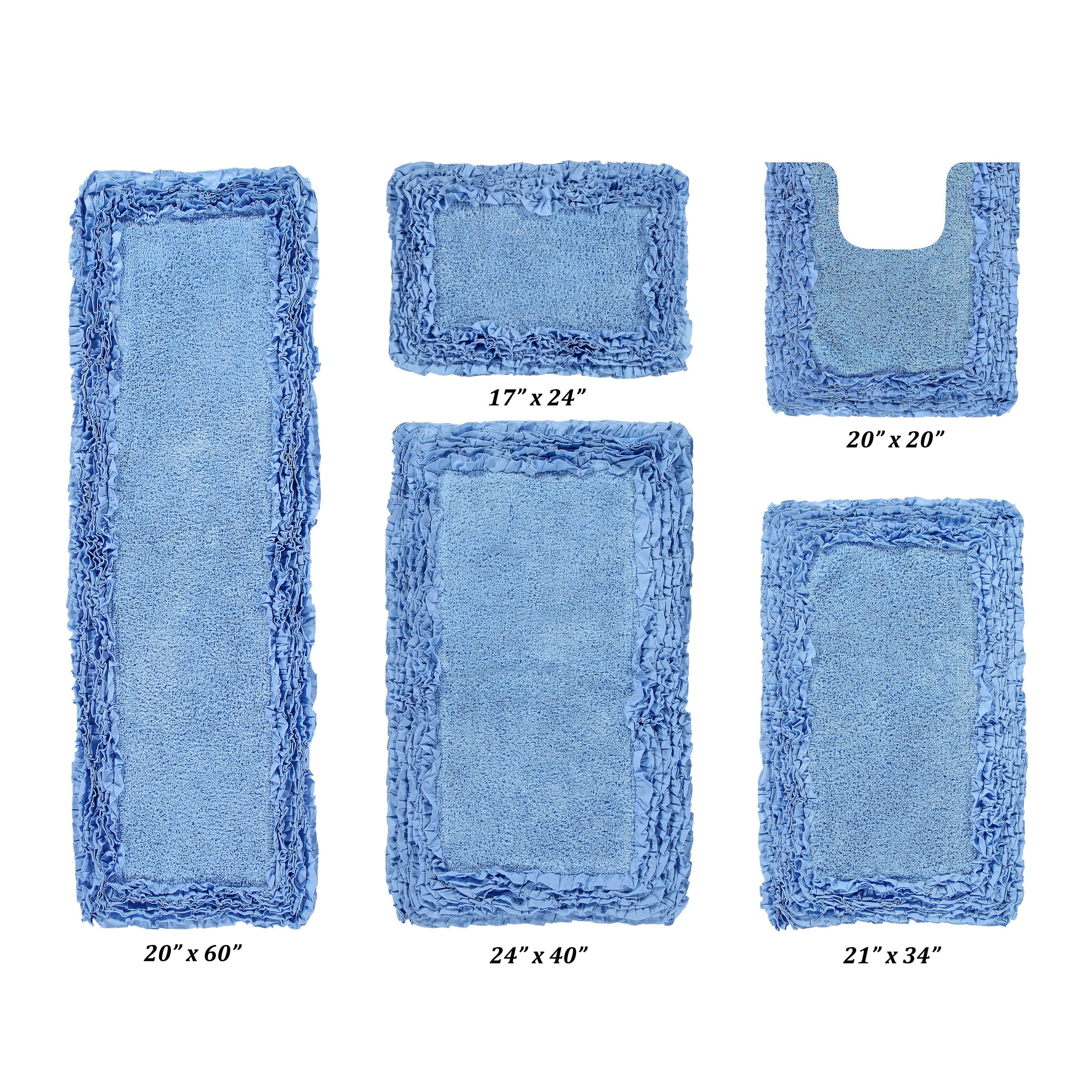 Better Trends 5 Piece Bathroom Rug Set 100% Cotton, Extra Soft, Water ...