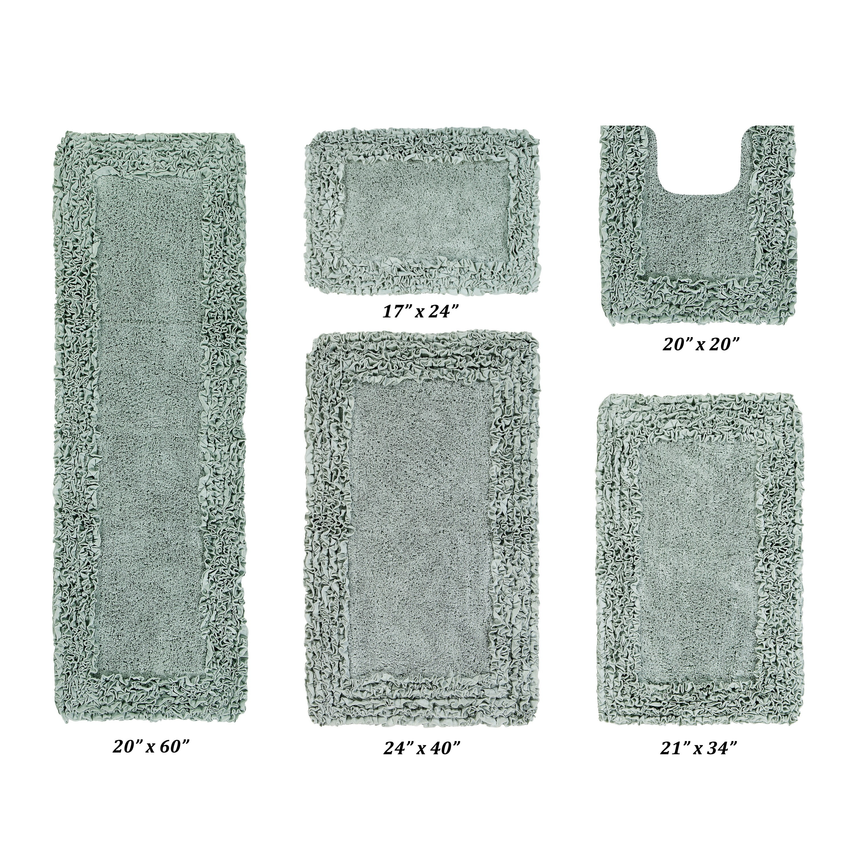 Better Trends 5 Piece Bathroom Rug Set 100% Cotton, Extra Soft, Water ...