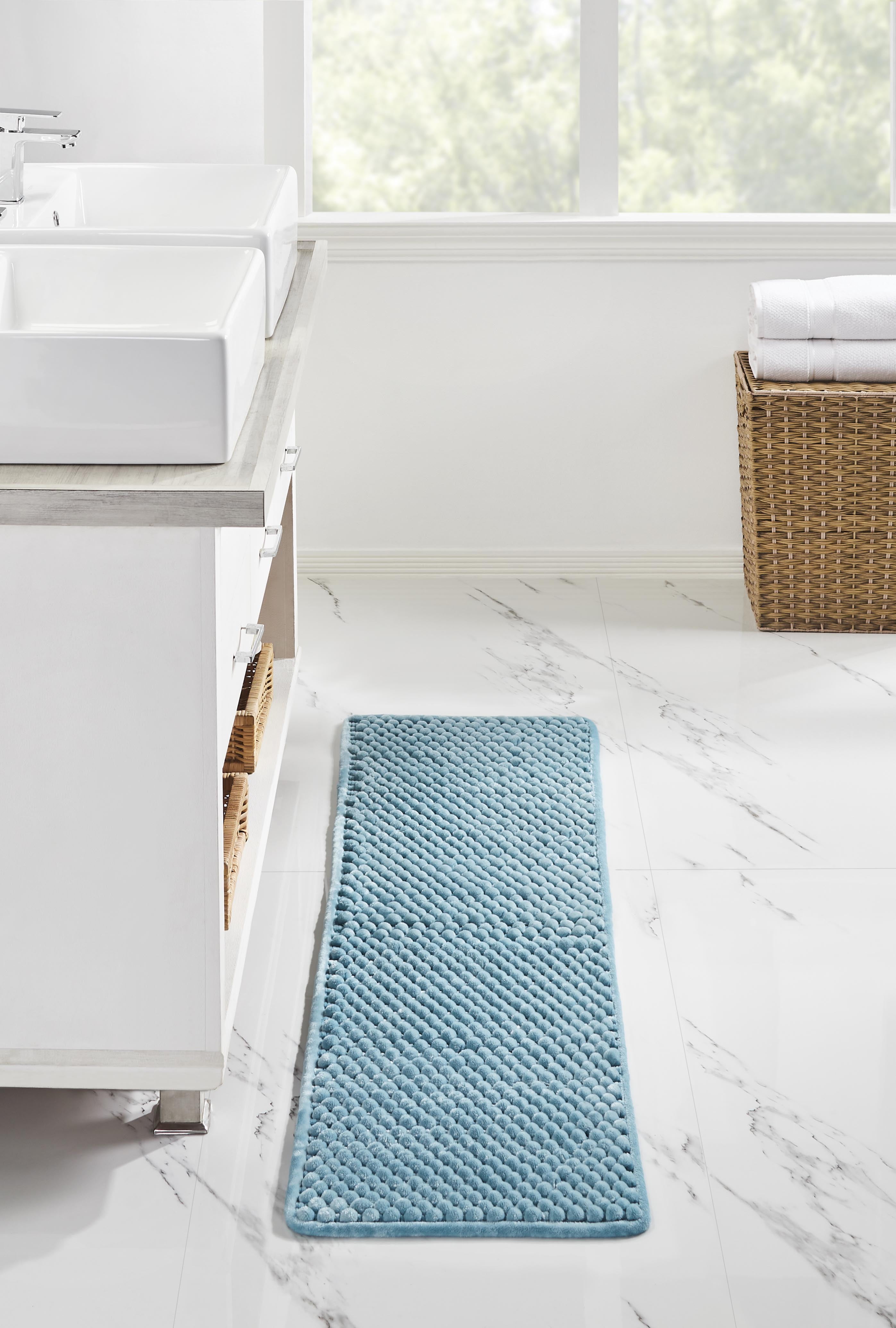 Better Trends 18" x 54" Bathroom Runner Mat, Poly-Cotton Tufted ...