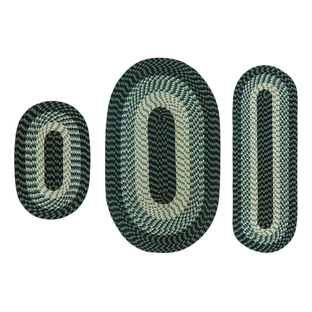 Better Trends Alpine Stripe 3-Piece 100% Polypropylene Braided Rug Set ...
