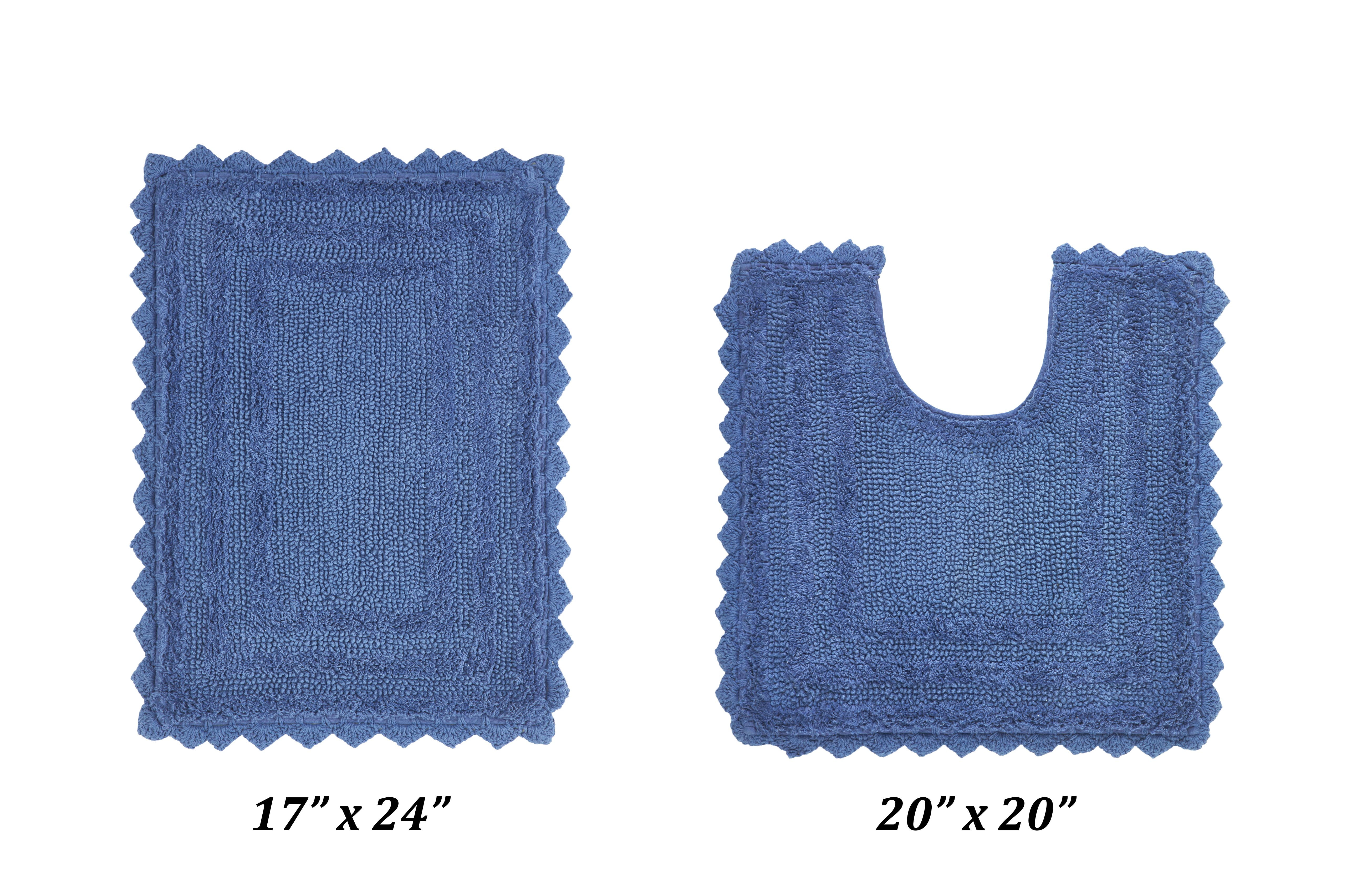 Better Trends 2 Piece Bathroom Rugs Set 100% Cotton, Soft Tufted Bath ...