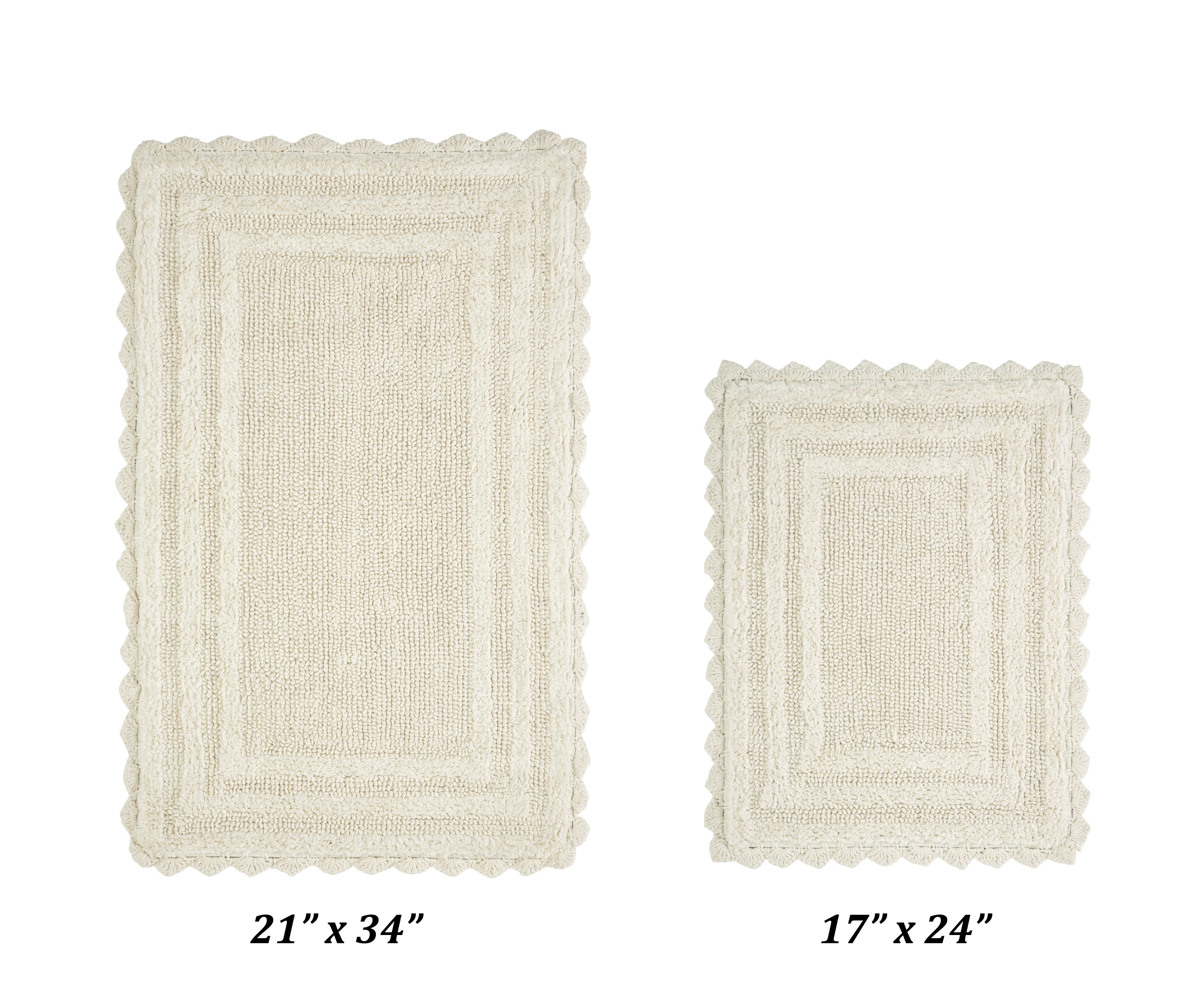 Better Trends 2 Piece Bathroom Rugs Set 100% Cotton, Soft Tufted Bath ...