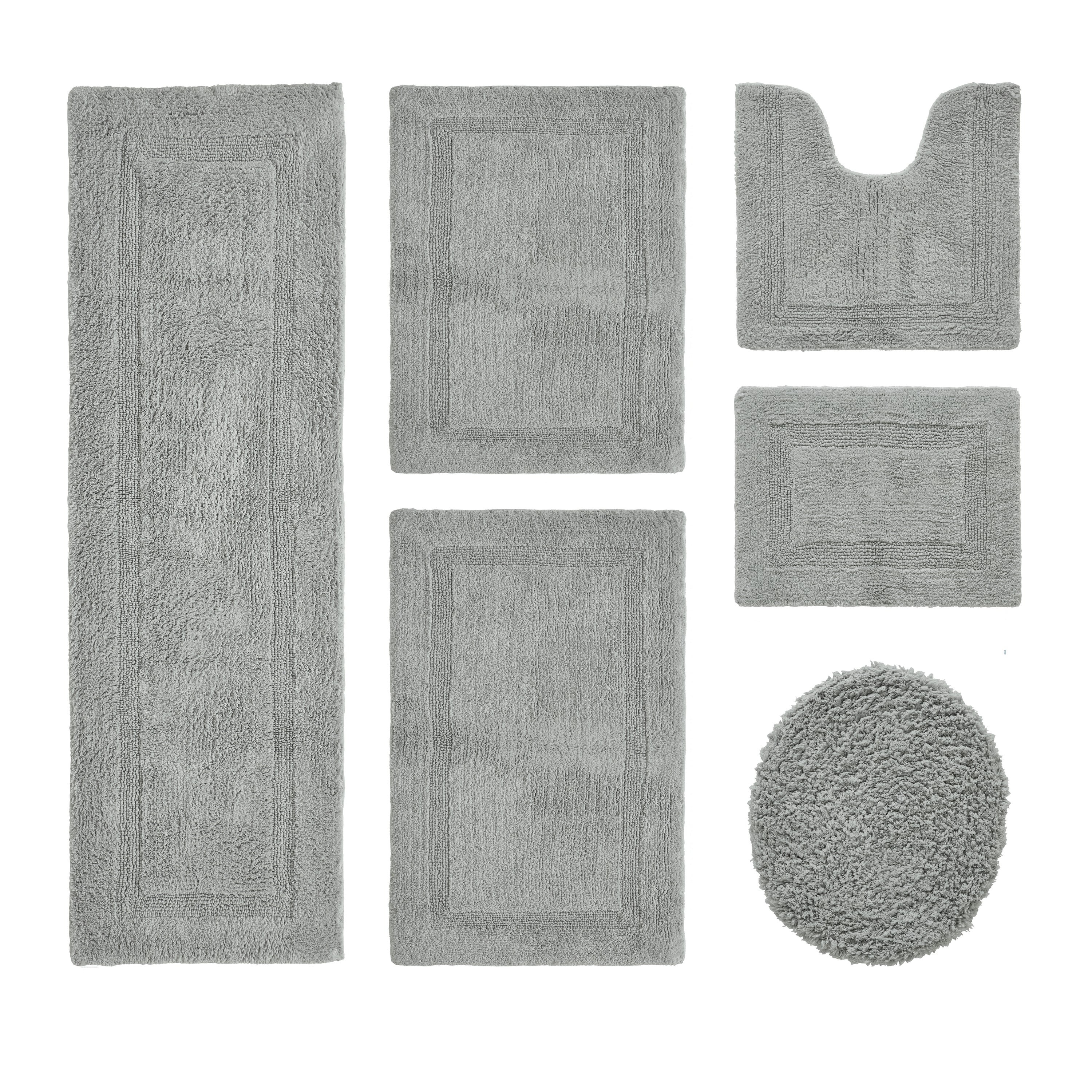 Better Trends Bathroom Rugs 6 Piece Set 100% Cotton Soft U-Shaped ...