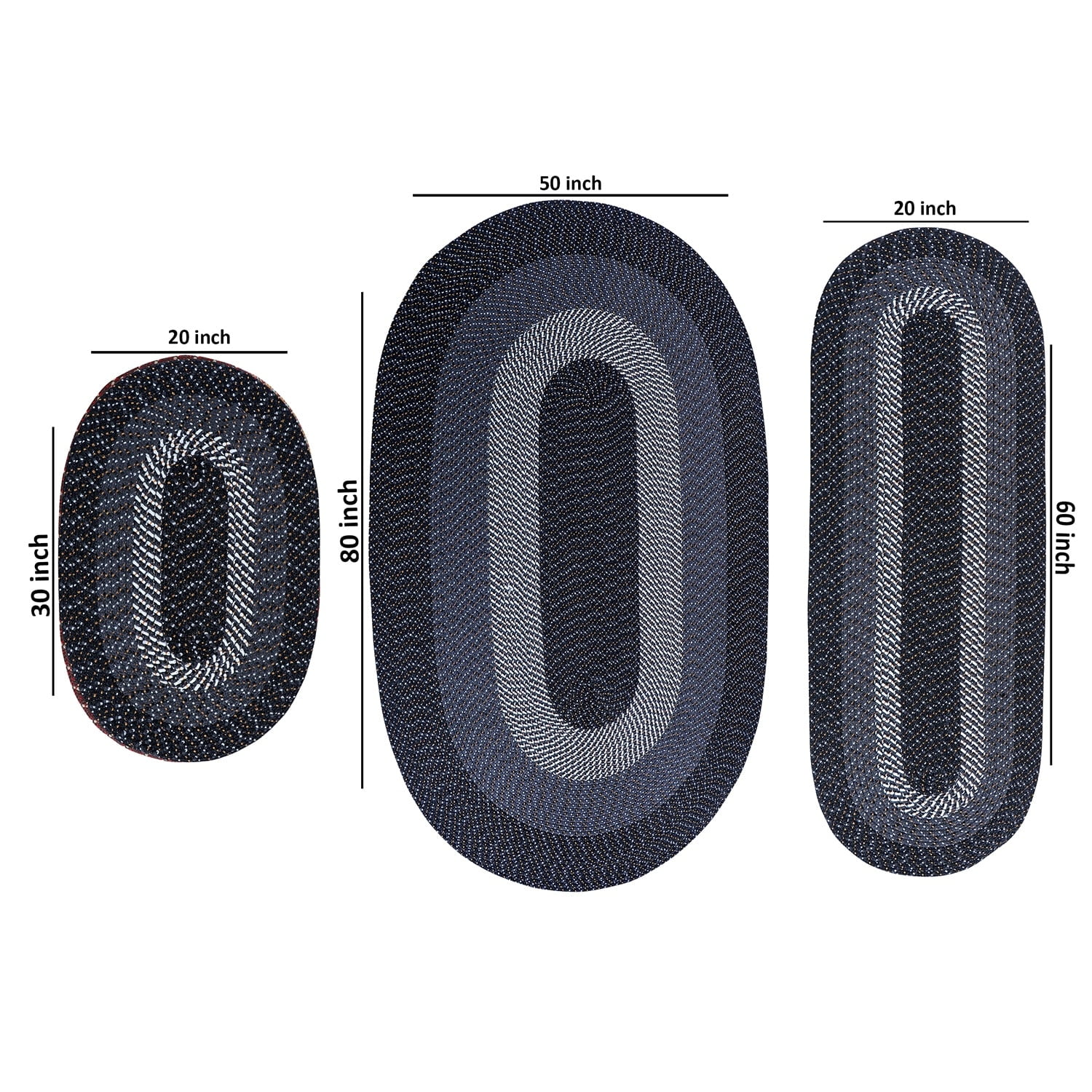 Better Trends Braided Rug Set 100% Polypropylene Durable & Stain ...