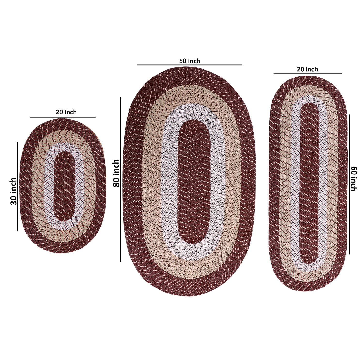 Better Trends Braided Rug Set 100% Polypropylene Durable & Stain ...