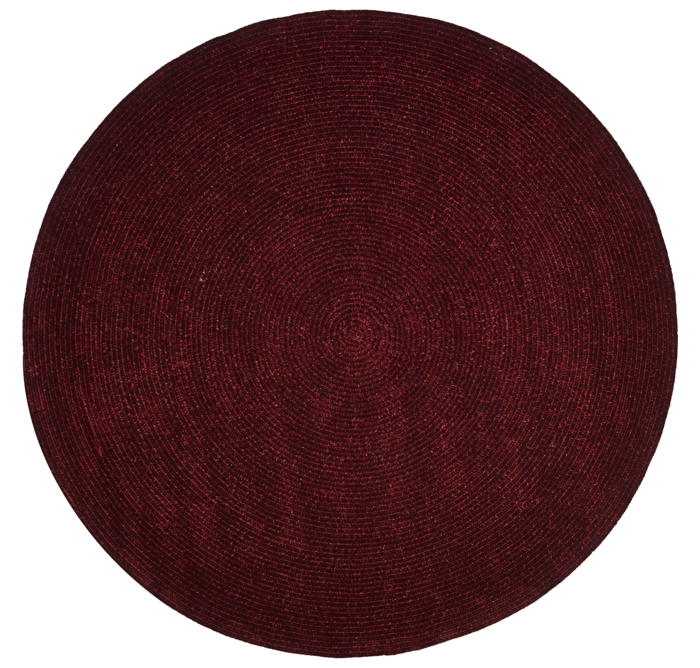 Better Trends Chenille Solid Polyester 96" Round Braided Rug for All ...