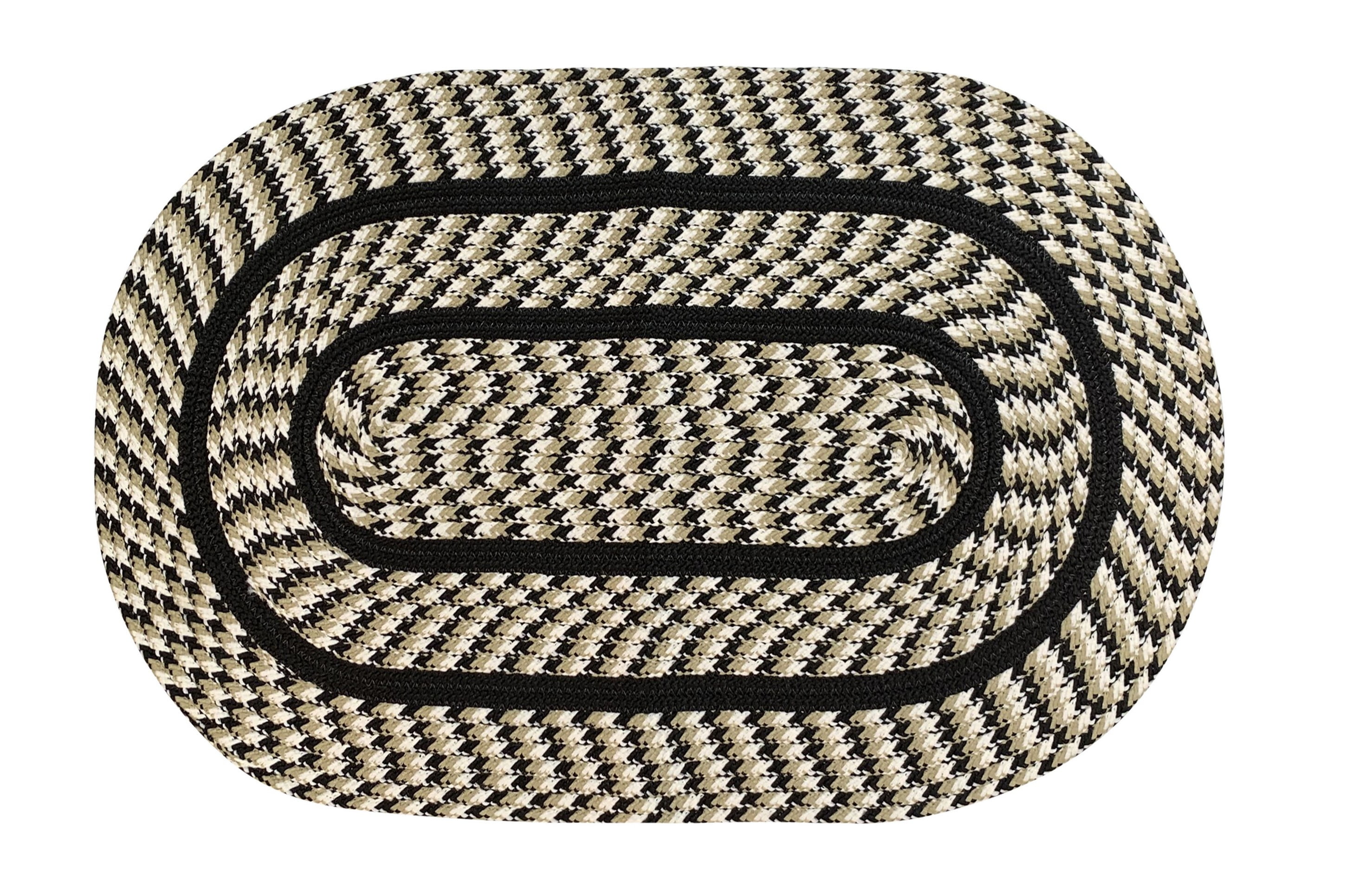 Better Trends Cottage 100% Polypropylene 24" x 40" Braided Rug - Black ...
