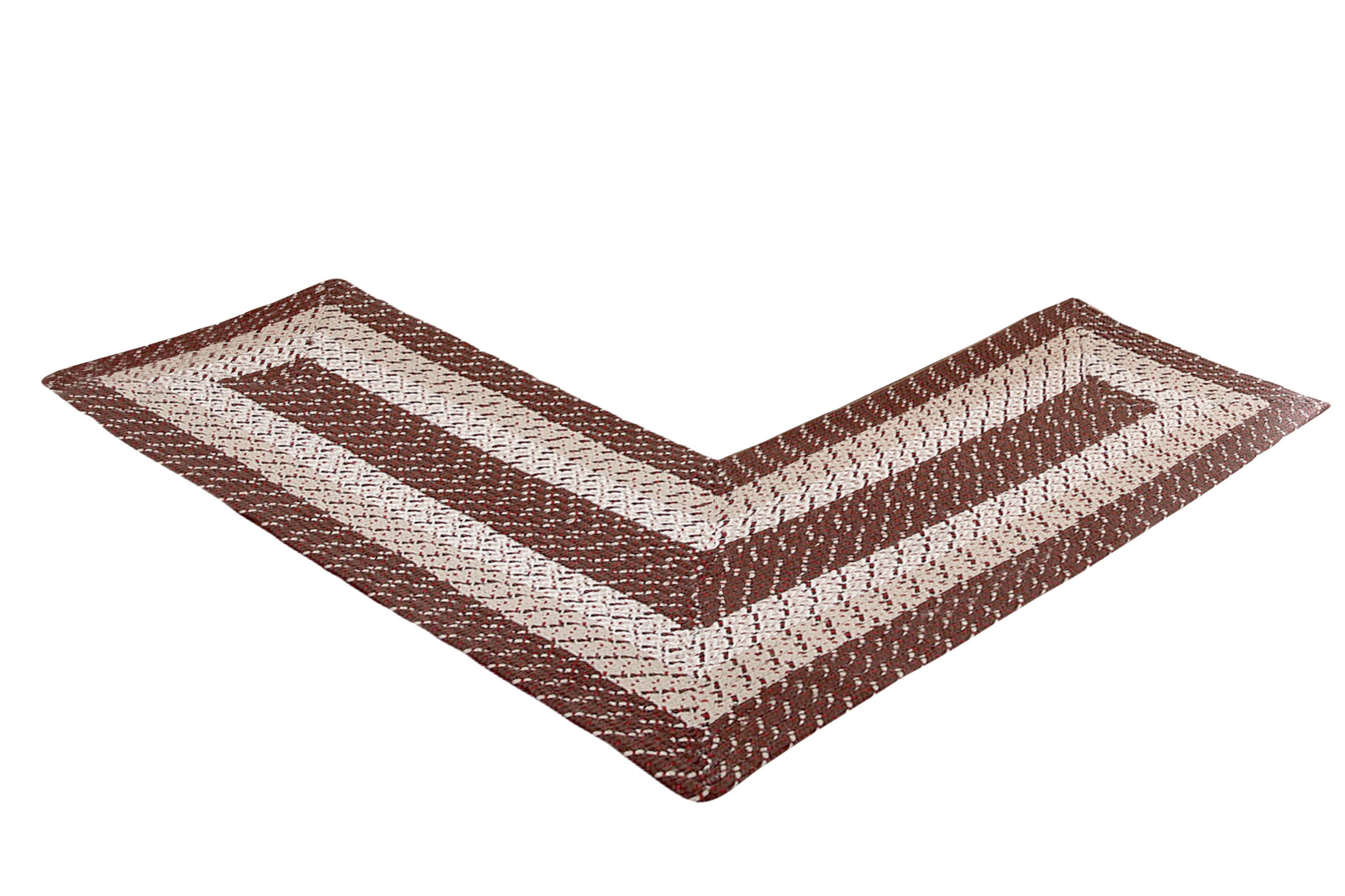 Better Trends 24"x 68"x 68" L-Shape Braided Rug 100% Polypropylene ...