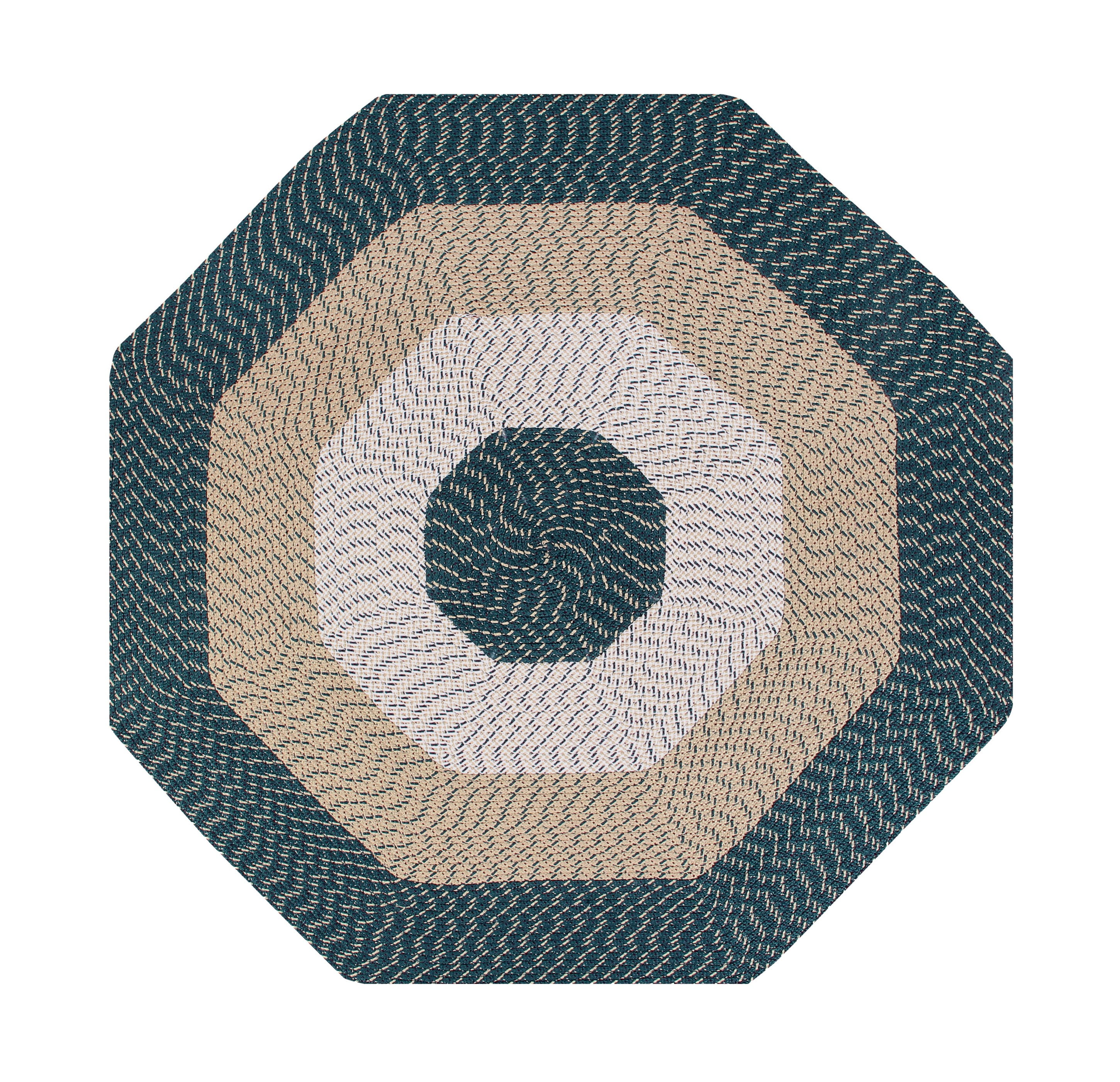 Better Trends 48" Octagonal Braided Rug 100% Polypropylene Durable and ...