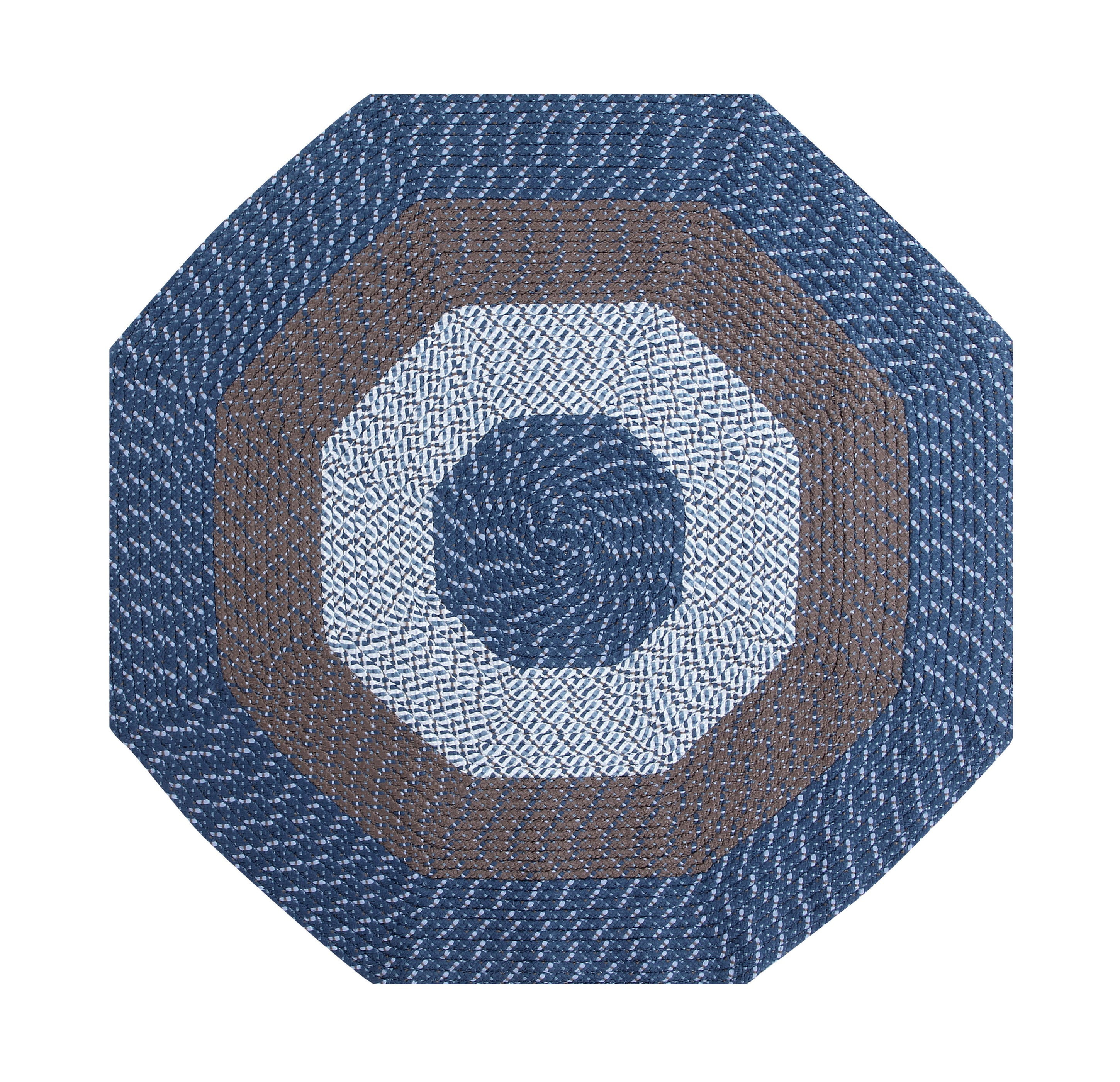 Better Trends 72" Octagonal Braided Rug 100% Polypropylene Durable and ...