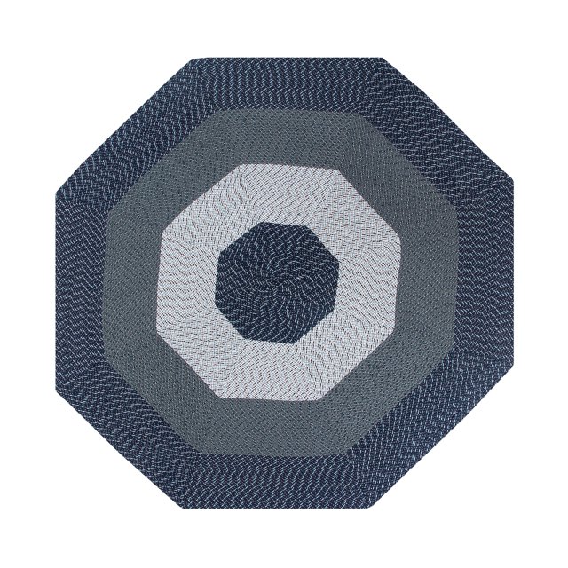 Better Trends Country Polypropylene 48" Octagonal Braided Rug - Blue ...