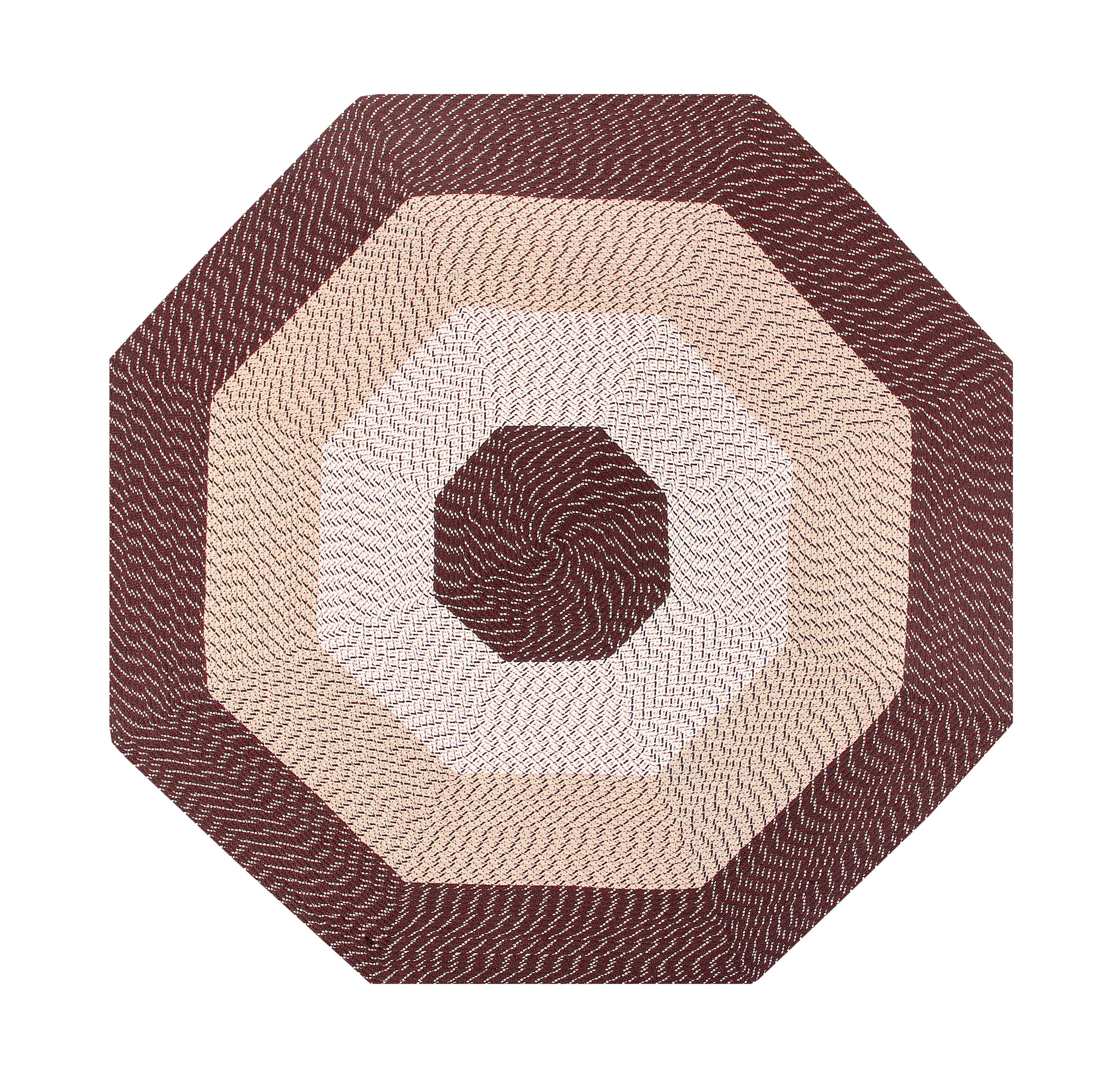 Better Trends Country Polypropylene 72" Octagonal Braided Rug - Brown ...