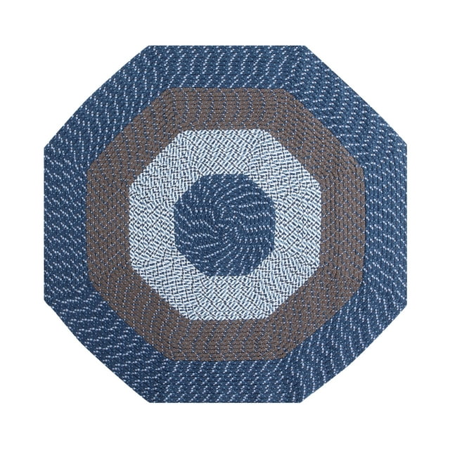 Better Trends 96" Octagonal Braided Rug 100% Polypropylene Durable and ...