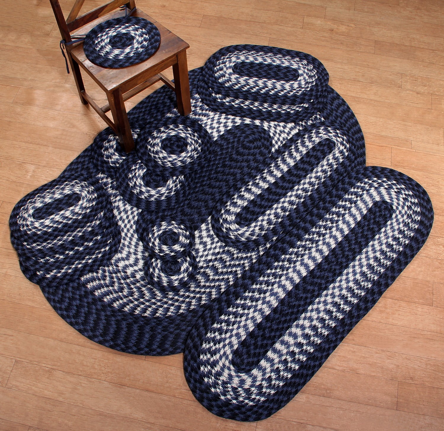 Better Trends Denali 100% Cotton 15 Piece Area Rug Set - Blue - Walmart.com