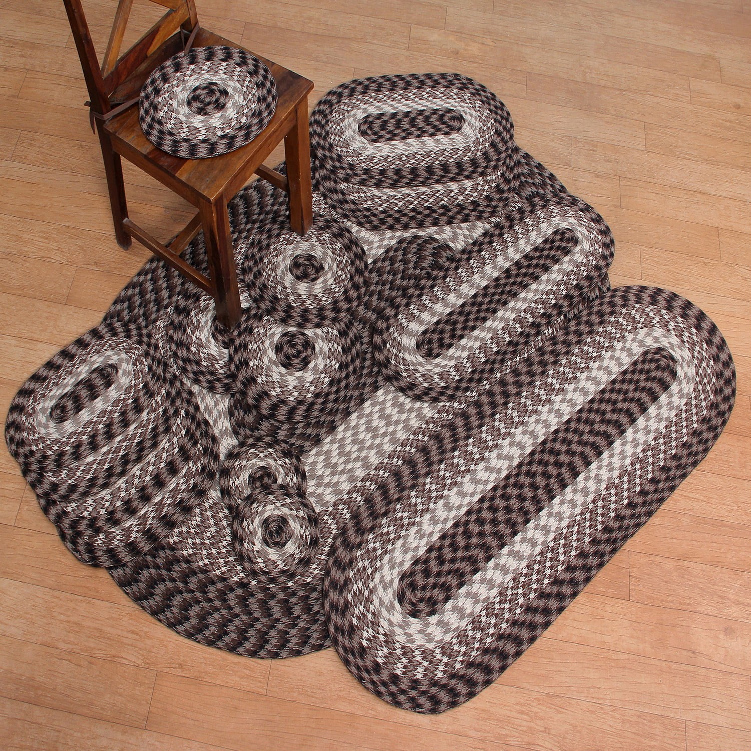 Better Trends Denali 100% Cotton 15 Piece Area Rug Set - Brown ...