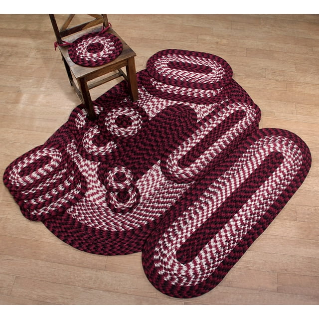 Better Trends Denali 100% Cotton 15 Piece Area Rug Set - Burgundy ...