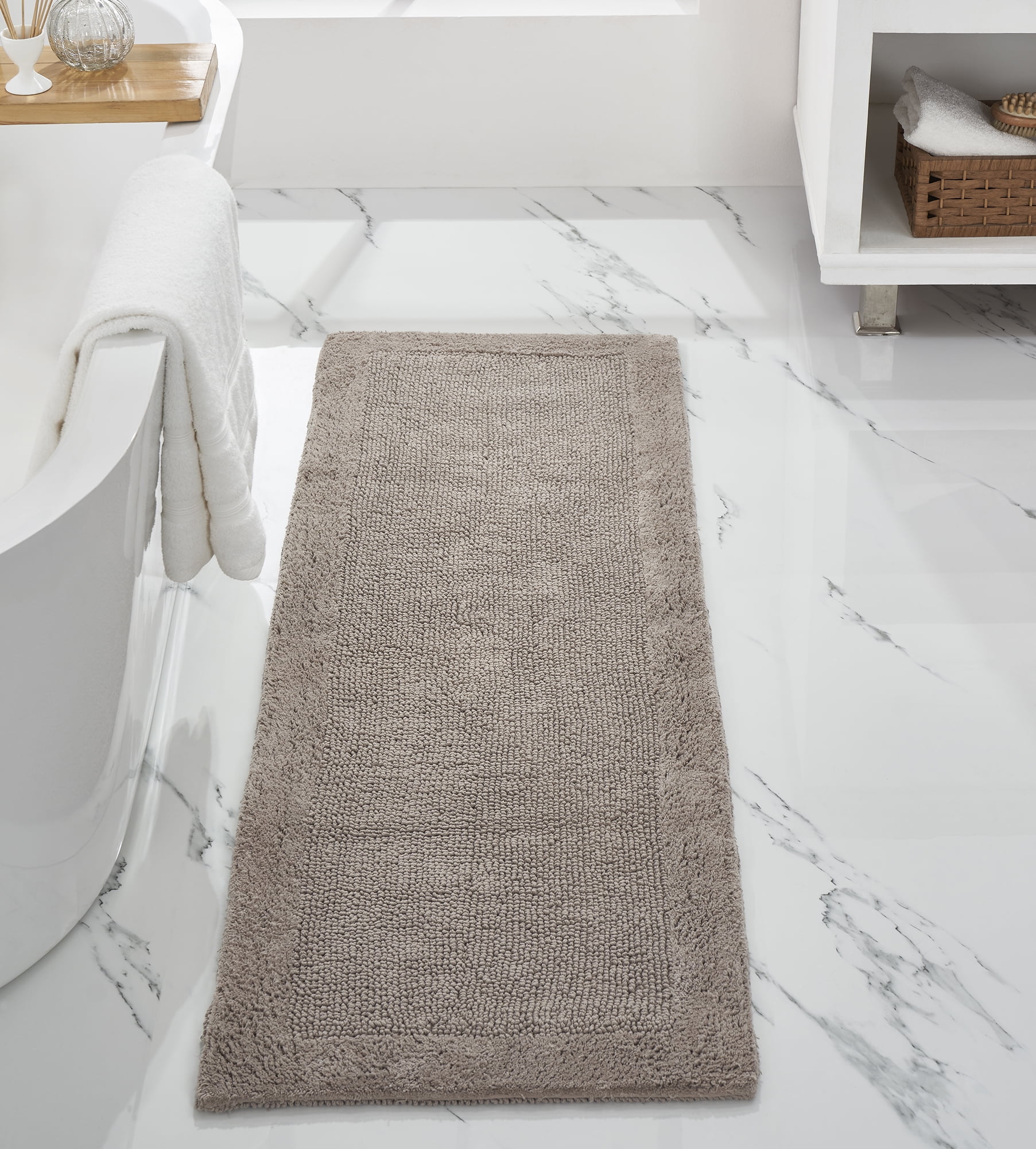 Better Trends Edge Collection 100% Cotton Bathroom Runner, Long ...