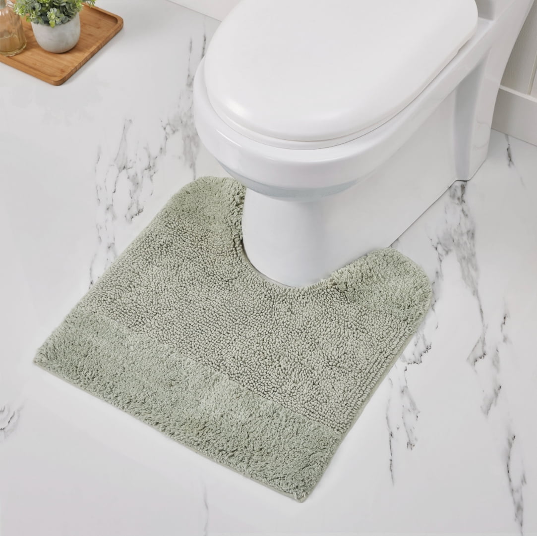 Better Trends 20" x 20" U-Shape Toilet Rug 100% Cotton Non Slip Tufted ...