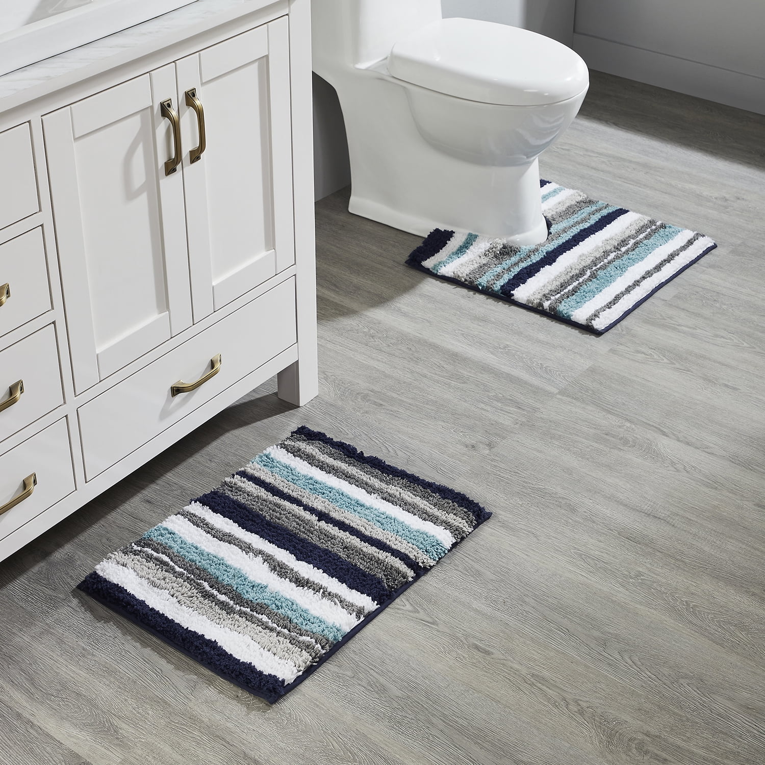 Better Trends 2 Piece Bathroom Rug Set 100% Polyester Soft Water ...