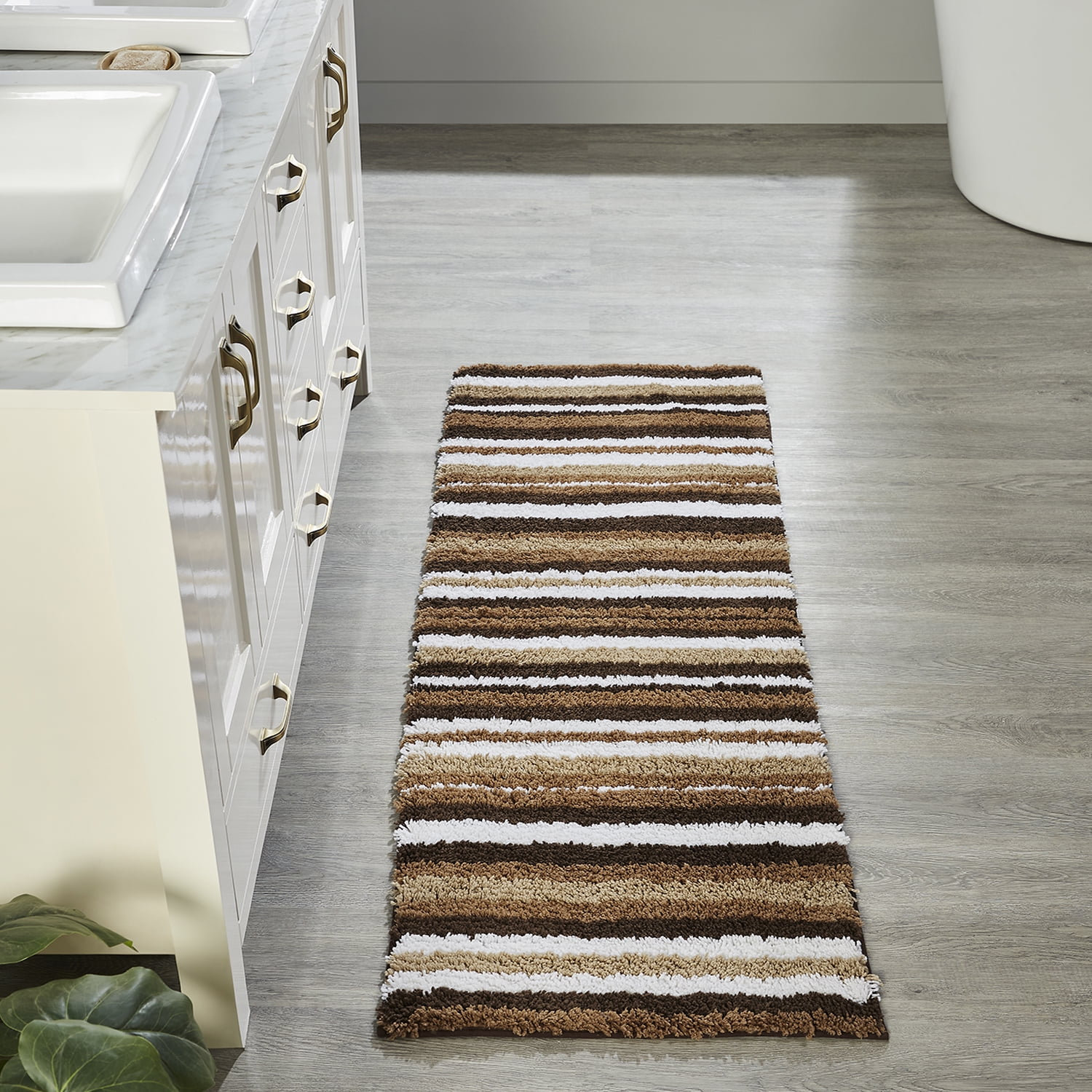 Better Trends 20" x 60" Bathroom Runner Mat, 100% Polyester Non-Slip ...