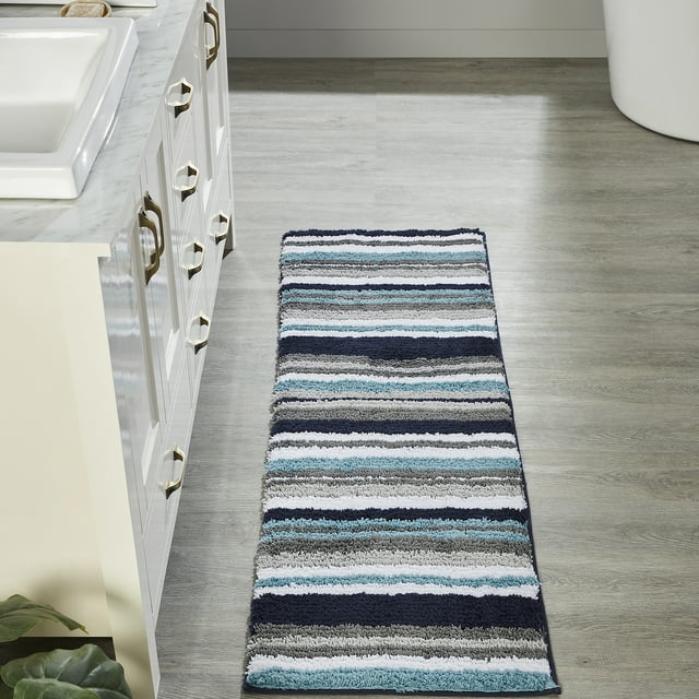 Better Trends 20" x 60" Bathroom Runner Mat, 100% Polyester Non-Slip ...