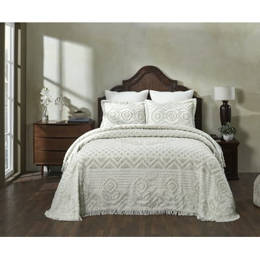 Collections Etc Textured Royal Medallion Chenille Bedspread - Walmart.com