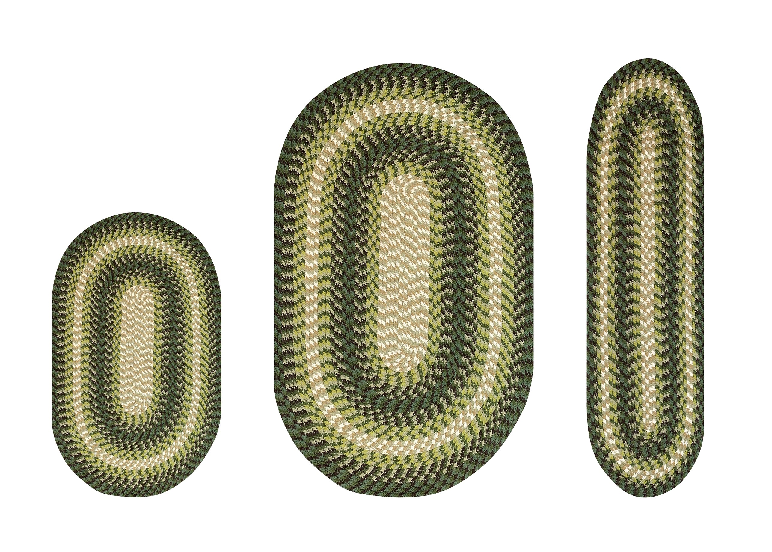 Better Trends 3 Piece Braided Rug Set, 100% Polypropylene Indoor Area ...