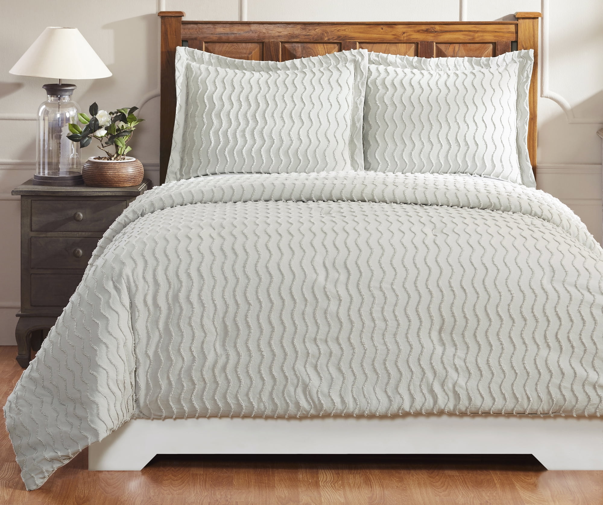 Better Trends Chenille Comforter Set King Size 3 Piece 100% Cotton Soft ...