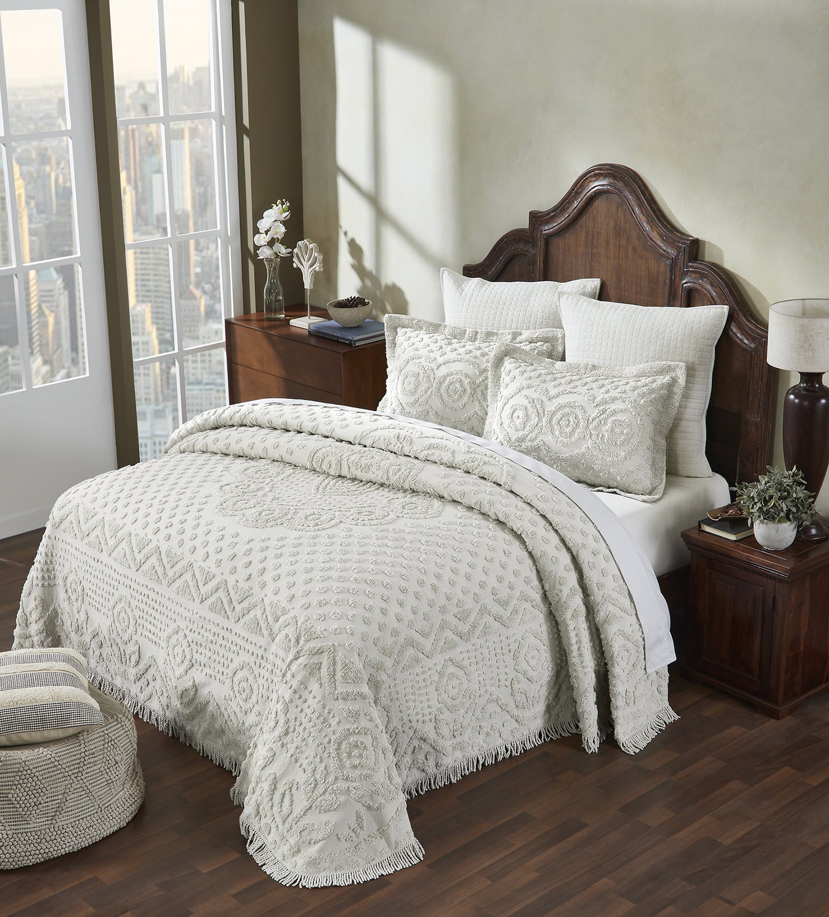 Better Trends 3 Piece Chenille Bedspread Set for Full/Double Bedspread ...