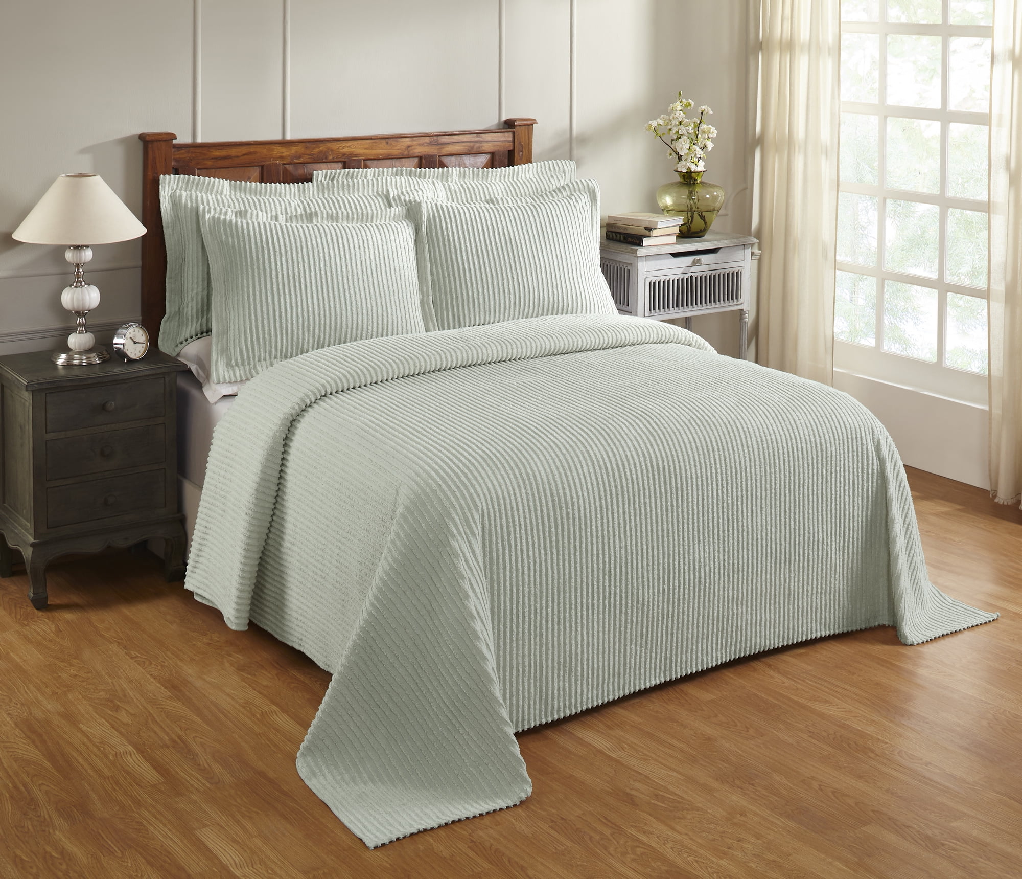 Better Trends Jullian Stripes Design 100% Cotton, Full/Double Bedspread ...