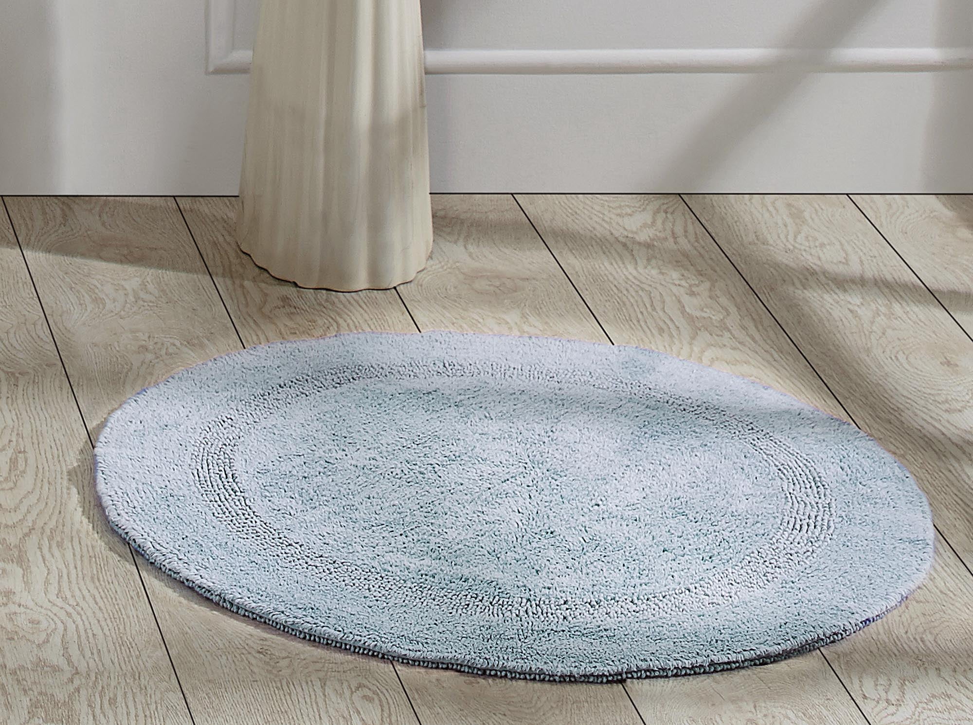 Better Trends Round Bath Mat 30" Diameter Elegant Reversible Bath Rug ...