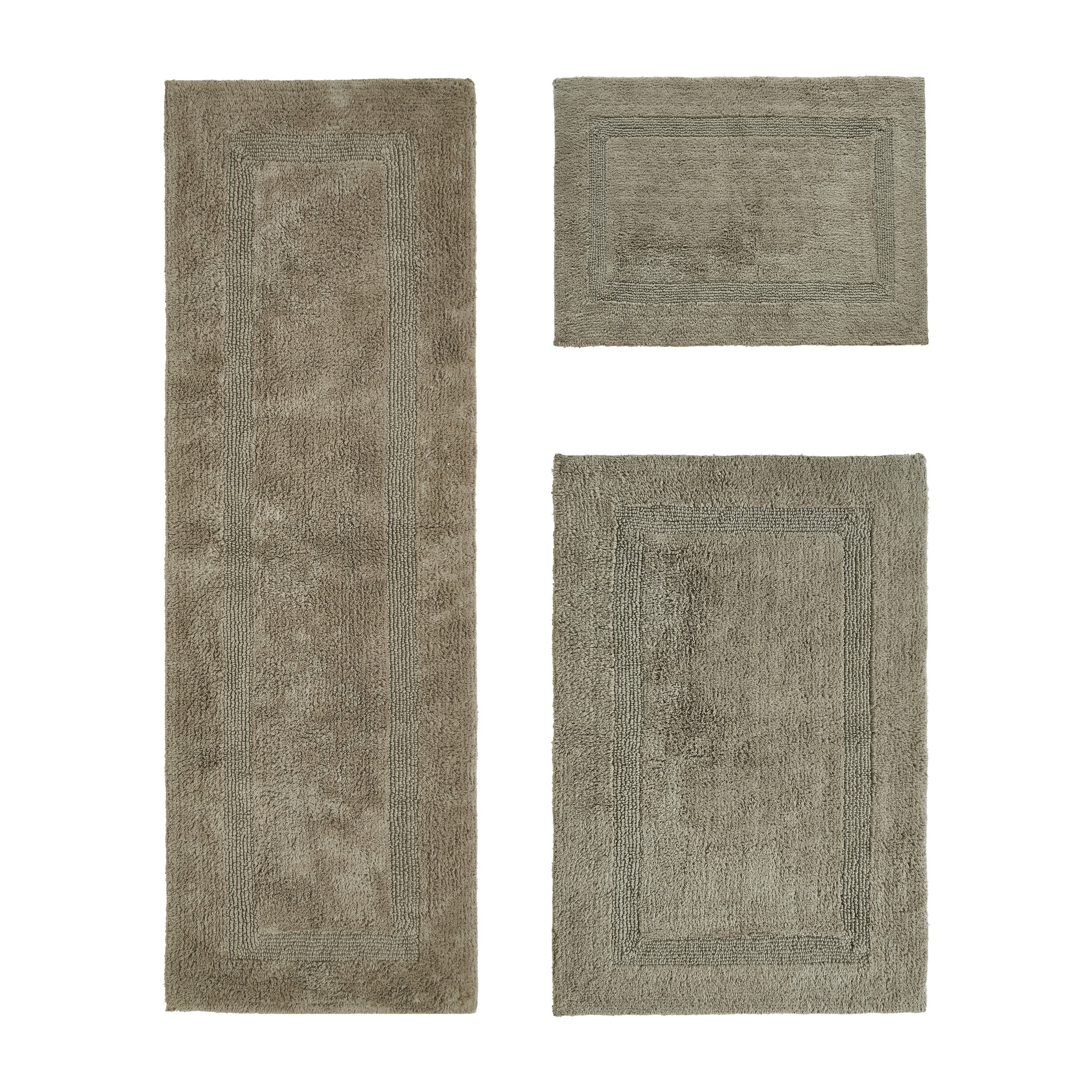 Better Trends Luxury Bathroom Rug 3 Piece Set 100% Cotton Tufted Bath ...